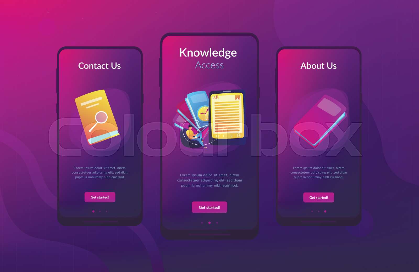 Ebook app interface template. | Stock vector | Colourbox