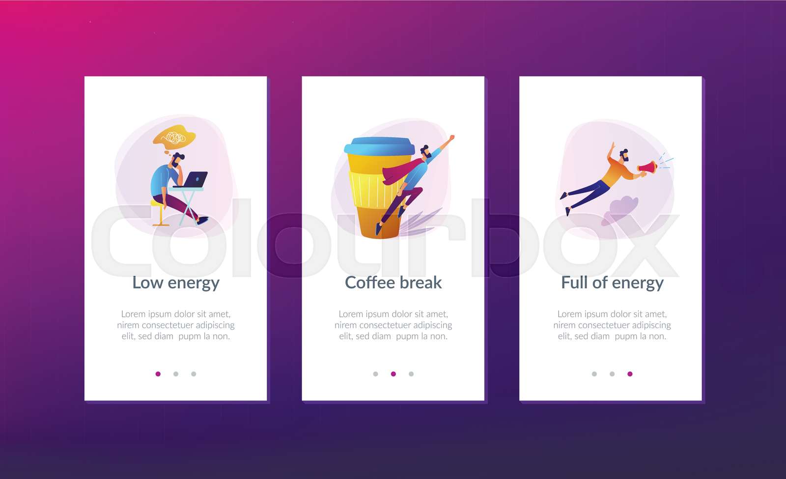 Coffee break app interface template. | Stock vector | Colourbox