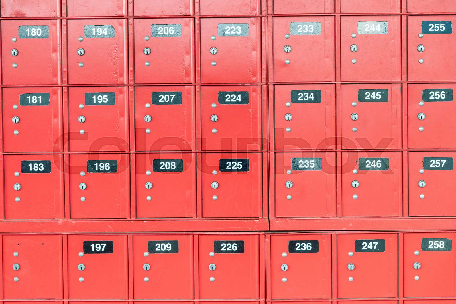 Numbered red safe boxes, business concept | Stock image | Colourbox