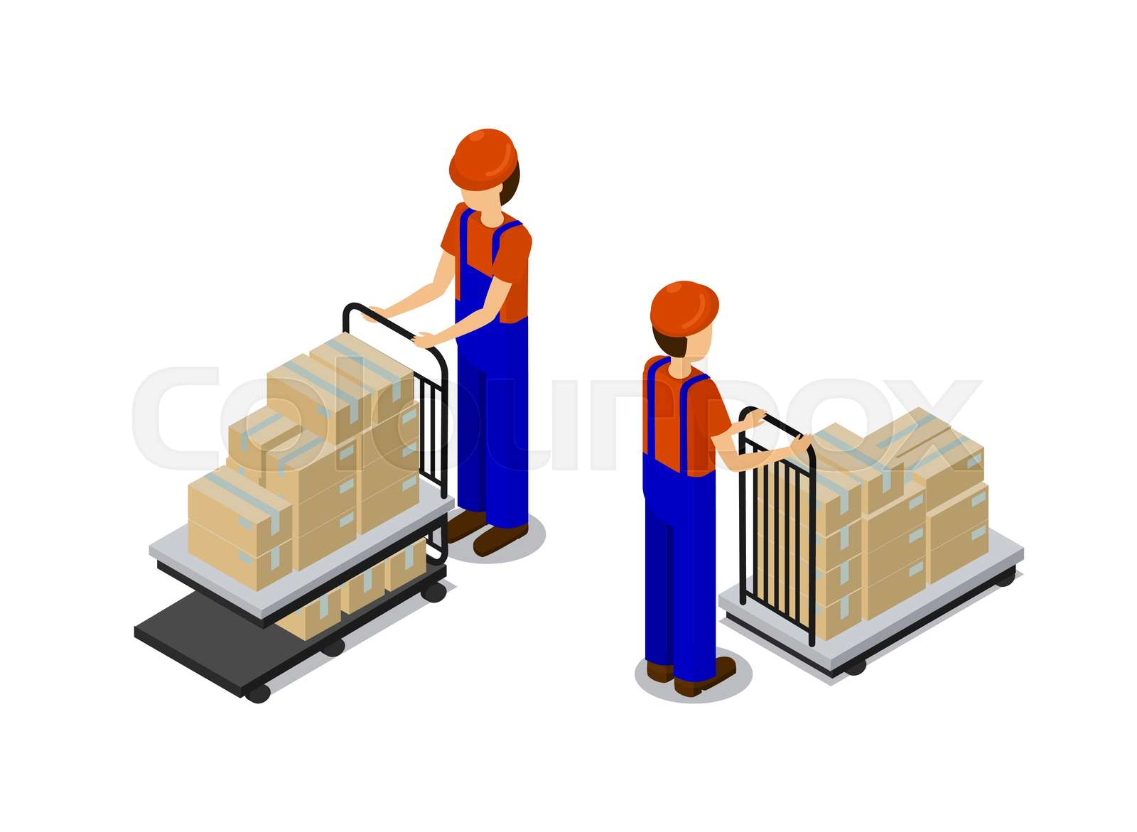 Production Line Workers Set Vector Illustration | Stock vector | Colourbox