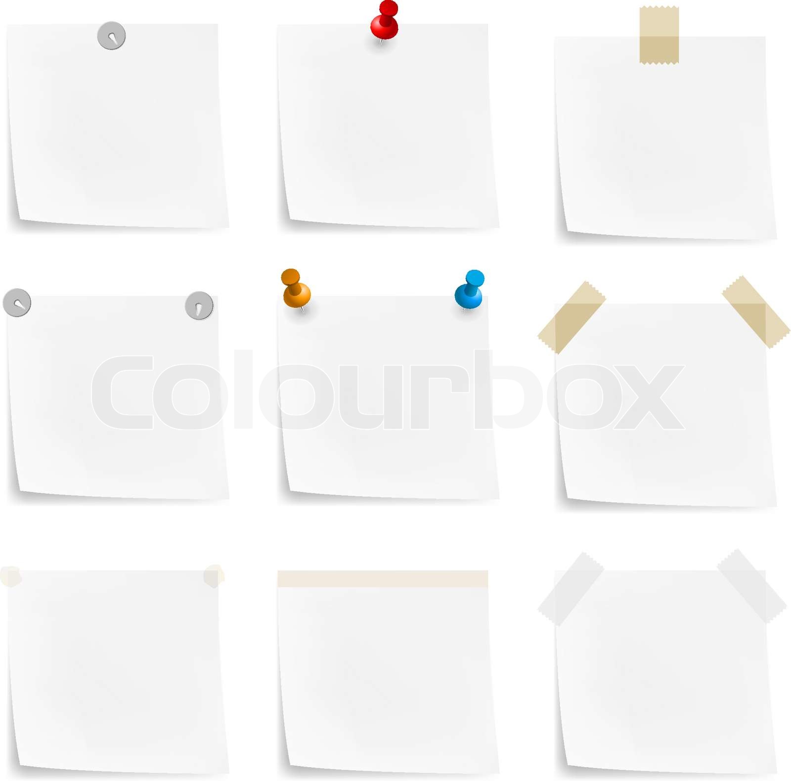 Paper notes and stickers | Stock vector | Colourbox