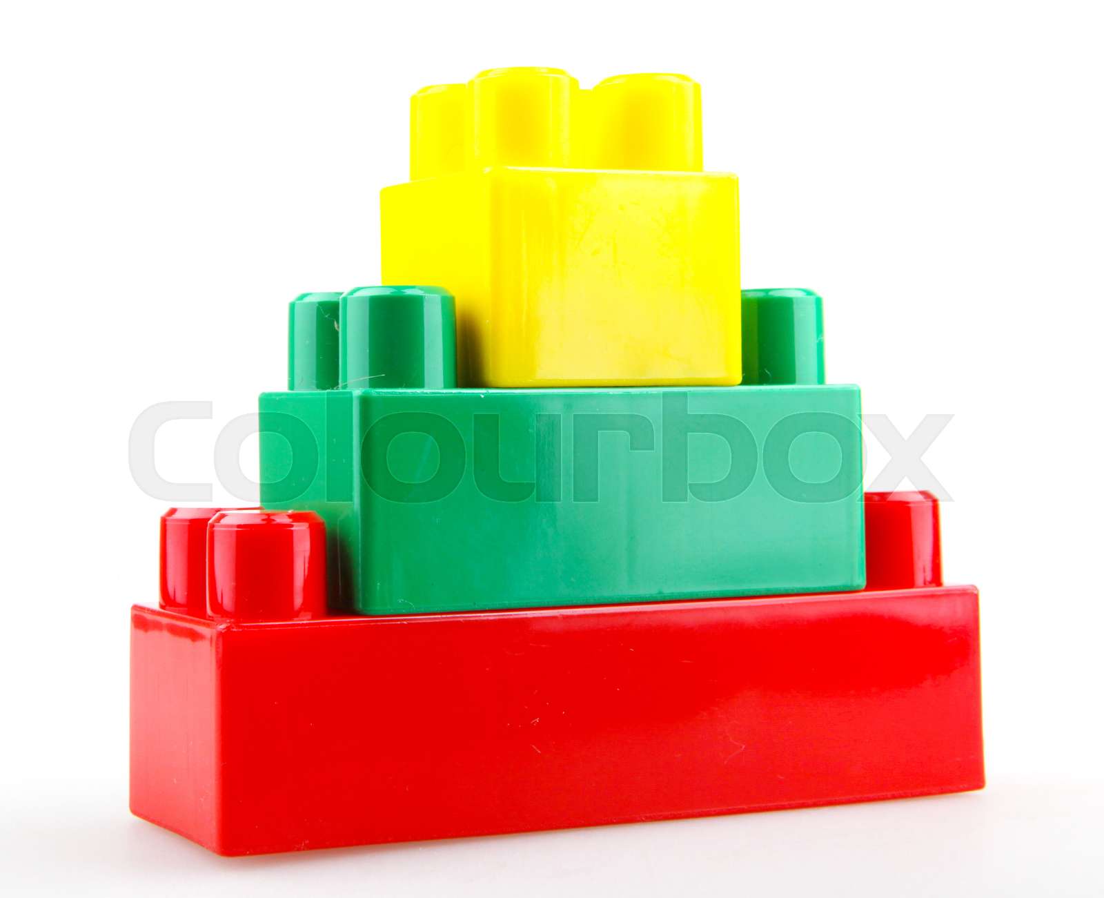Plastic Building Blocks Isolated On White | Stock image | Colourbox