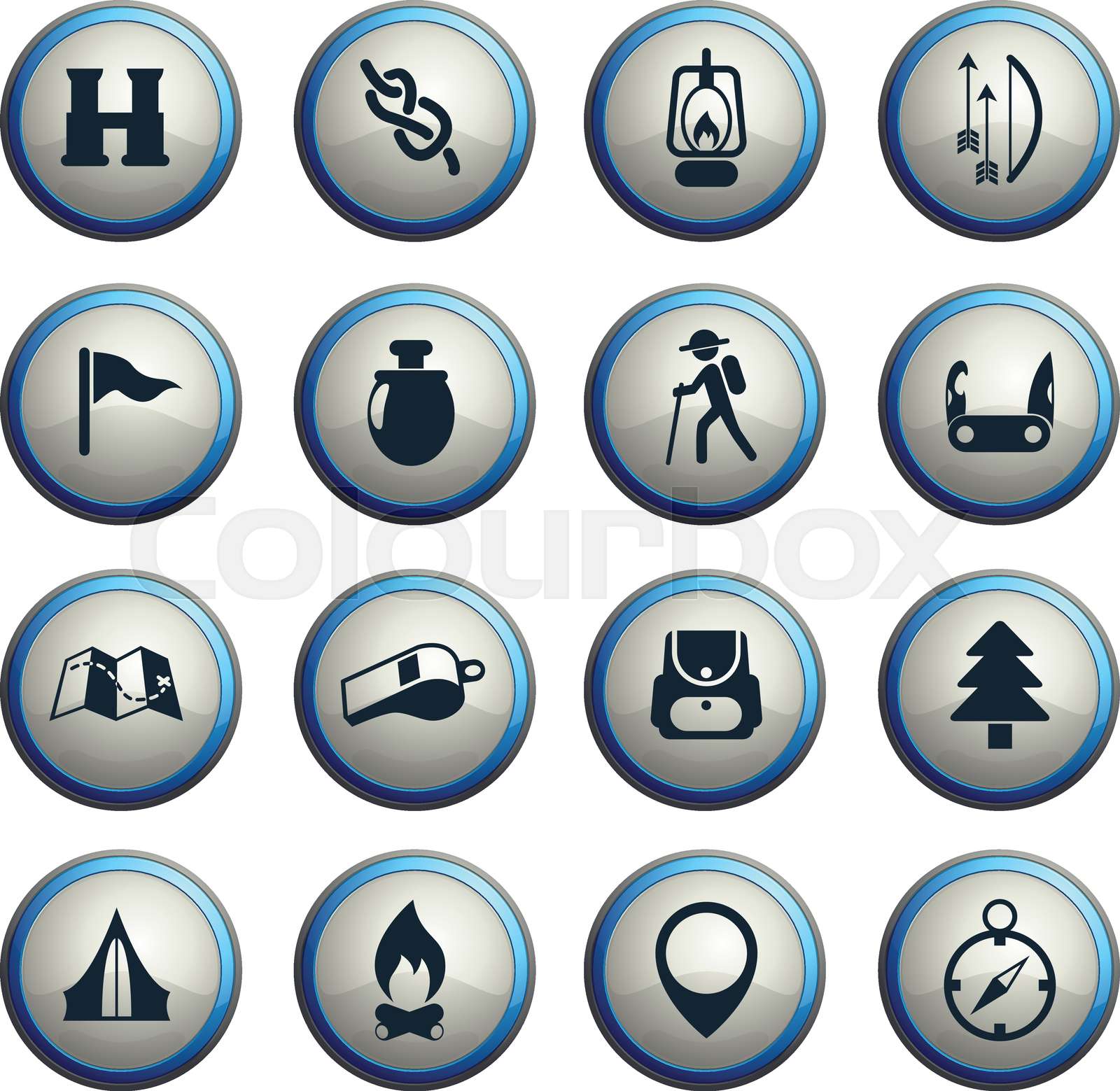 day of scouts icon set | Stock vector | Colourbox