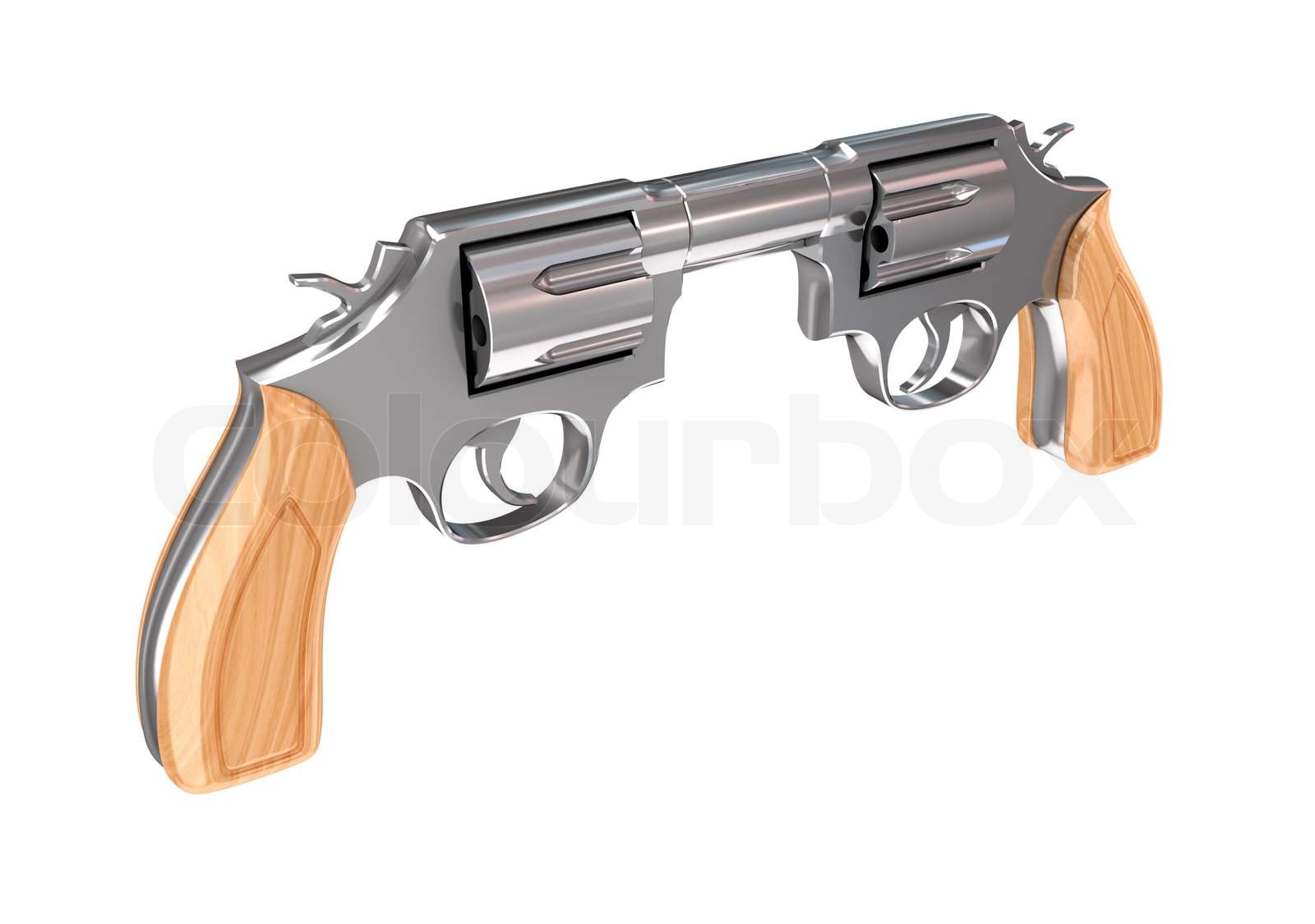 Two revolvers aiming to each other | Stock image | Colourbox