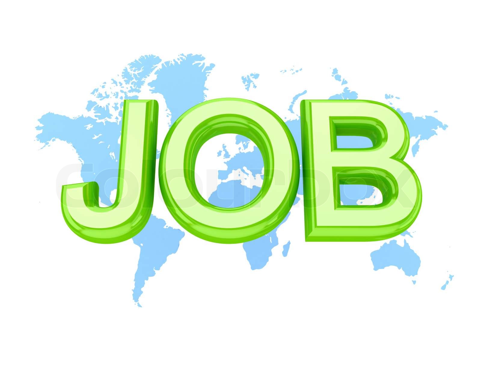 Gr n Wort JOB Und Weltweit Map Stock Bild Colourbox