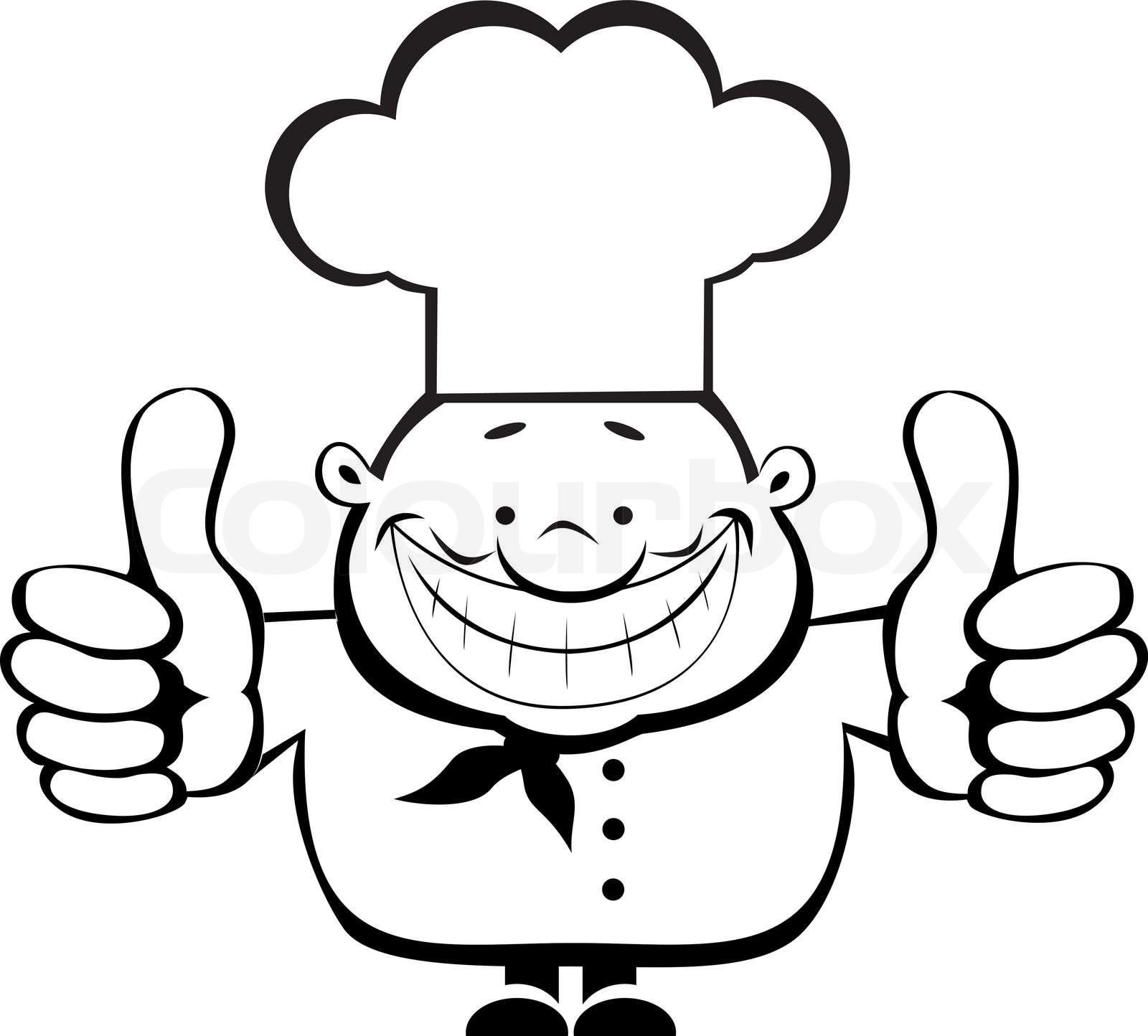 Smiling chef showing thumbs up | Stock vector | Colourbox