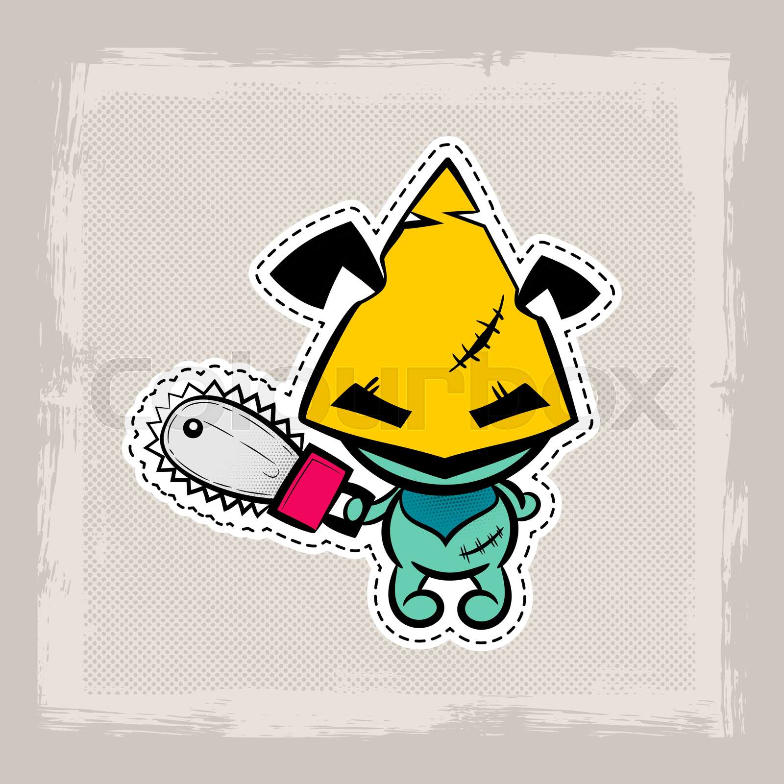 Halloween stitch zombie voodoo doll | Stock vector | Colourbox