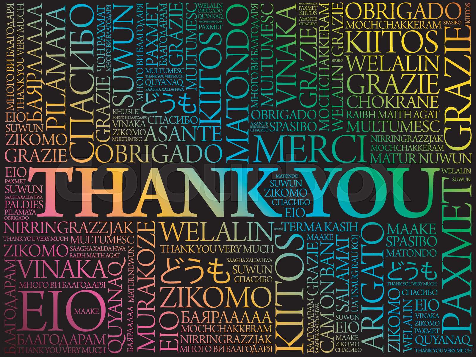 Thank You word cloud in different languages | Stock vector | Colourbox