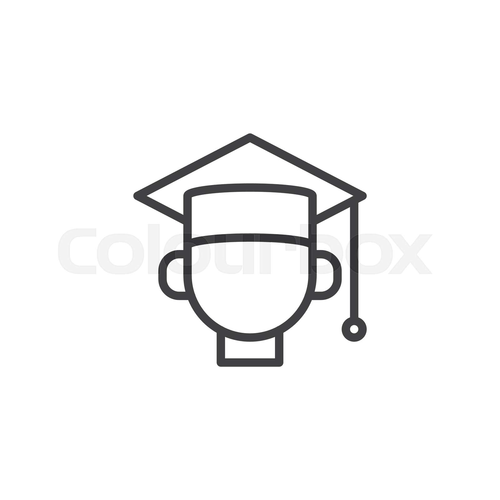Graduation Student outline icon | Stock vector | Colourbox