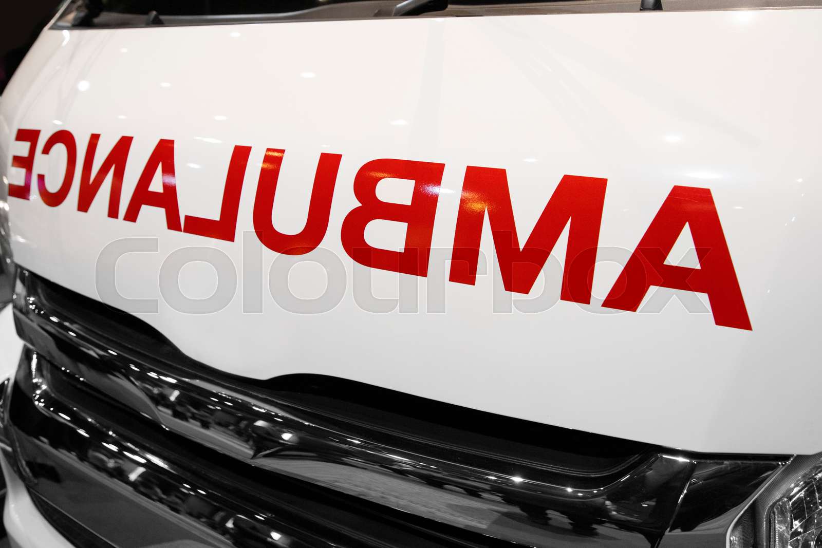 close-up on front view of ambulance car | Stock image | Colourbox