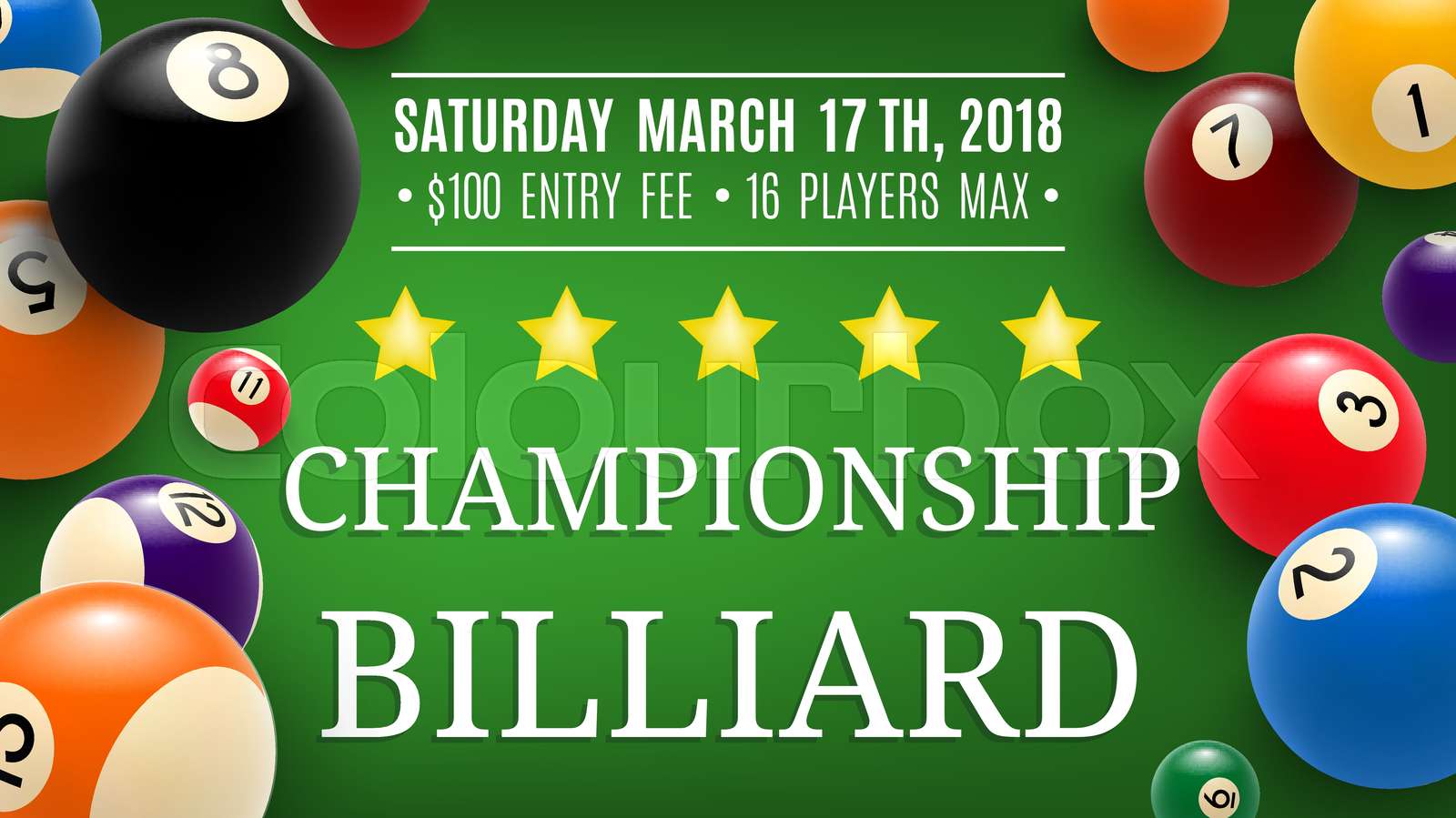 Billiard championship sport, vector | Stock vector | Colourbox