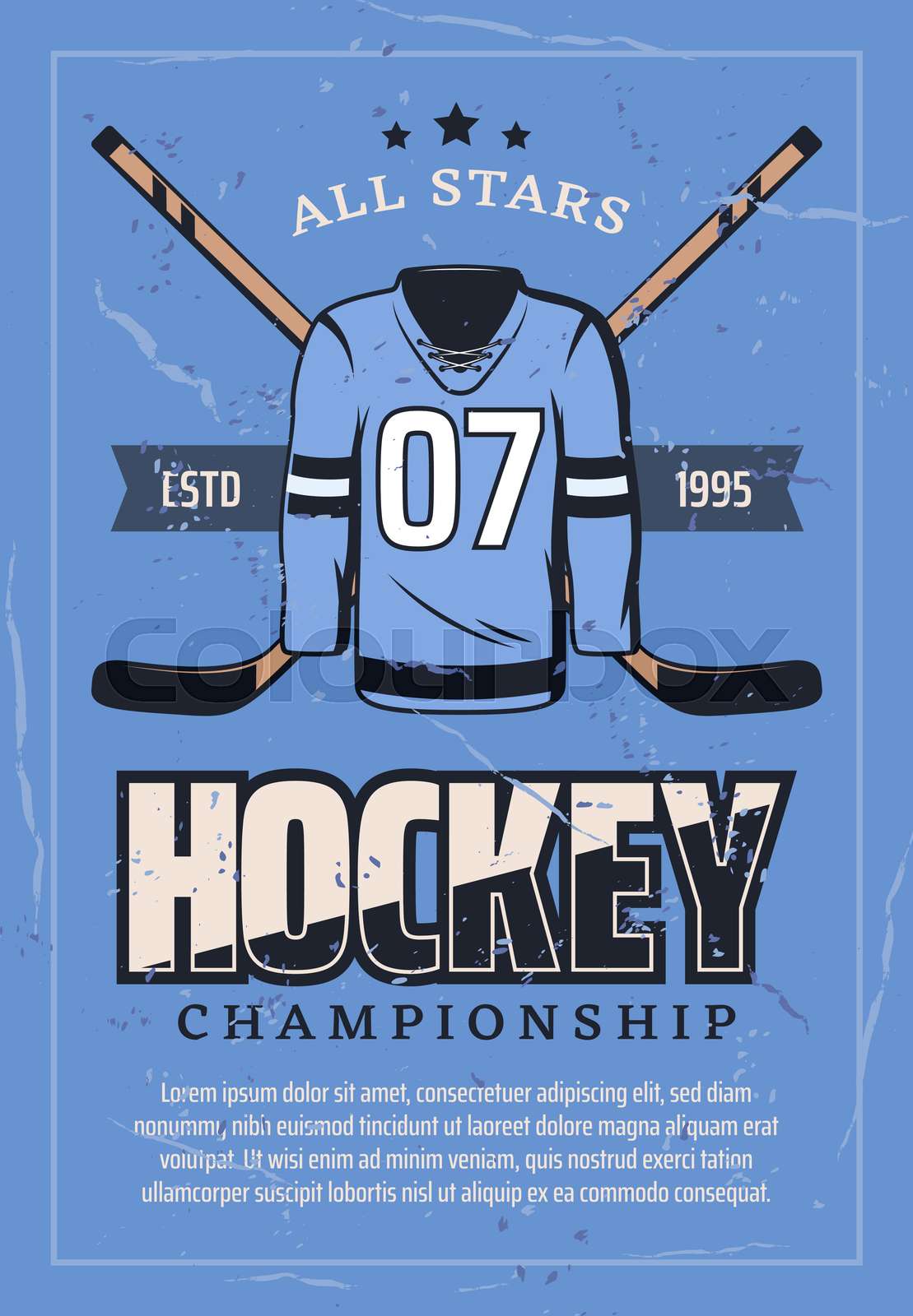 Hockey league team championship retro poster | Stock vector | Colourbox