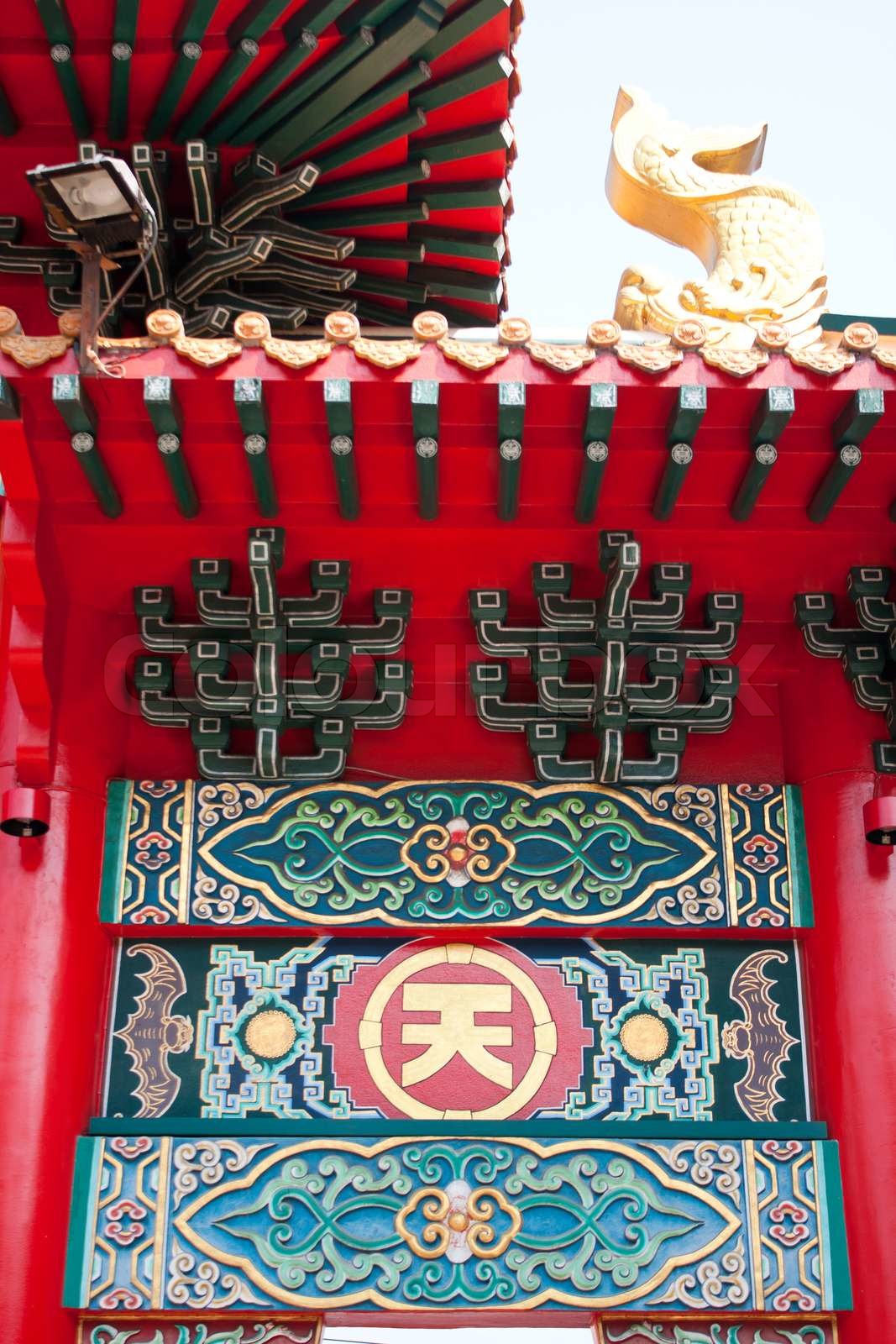 Chinese temple gate pattern | Stock image | Colourbox