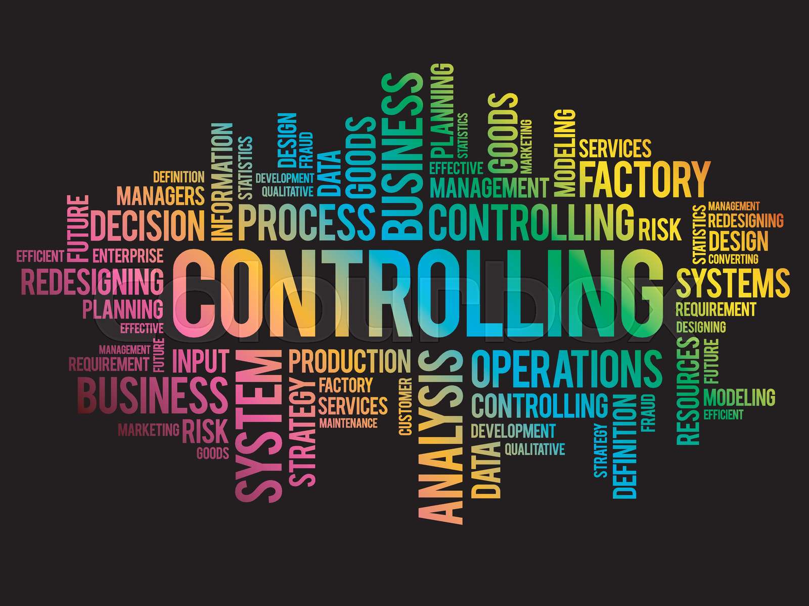 Controlling word cloud collage | Stock vector | Colourbox