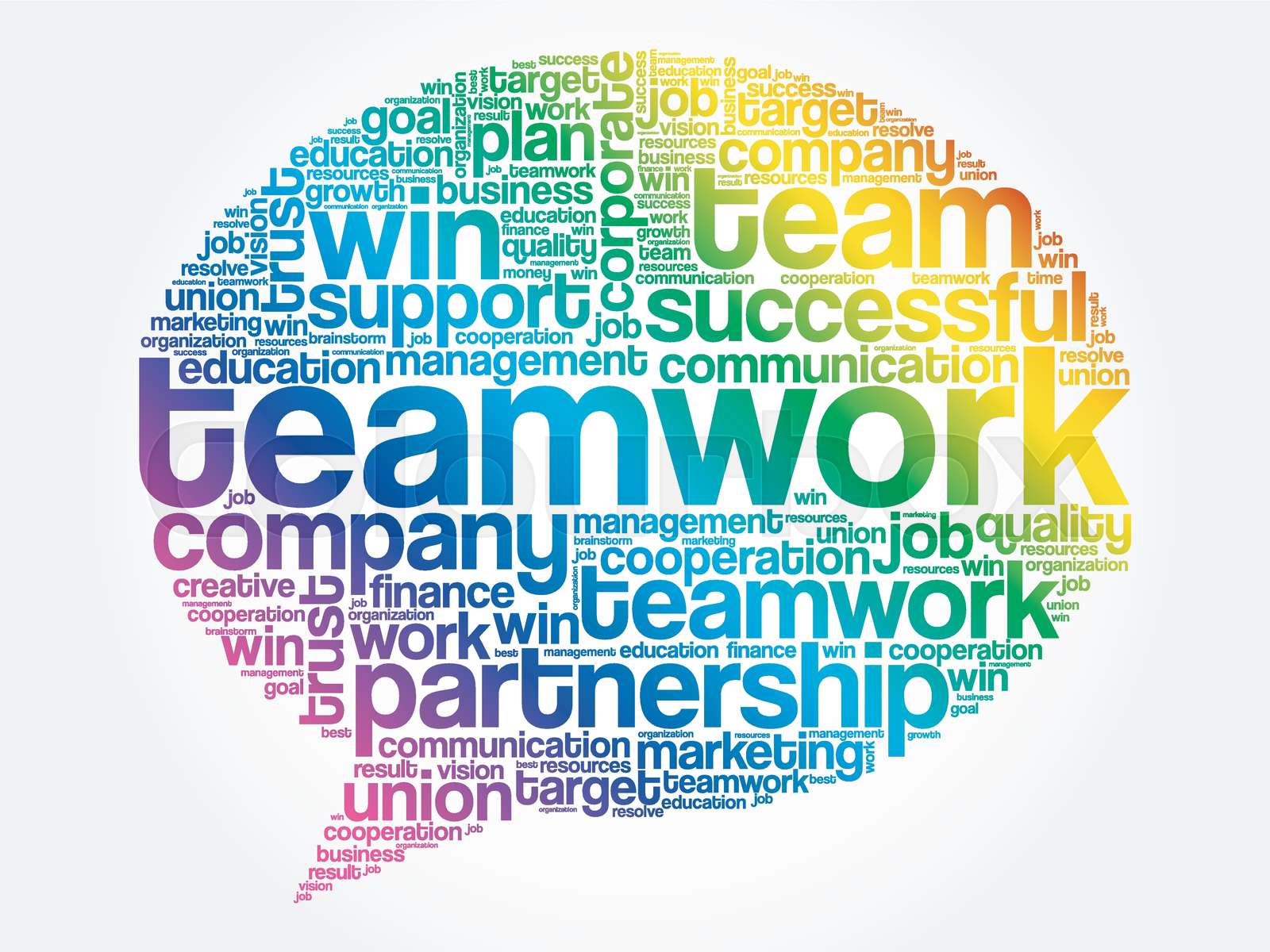 TEAMWORK Think Bubble word cloud | Stock vector | Colourbox