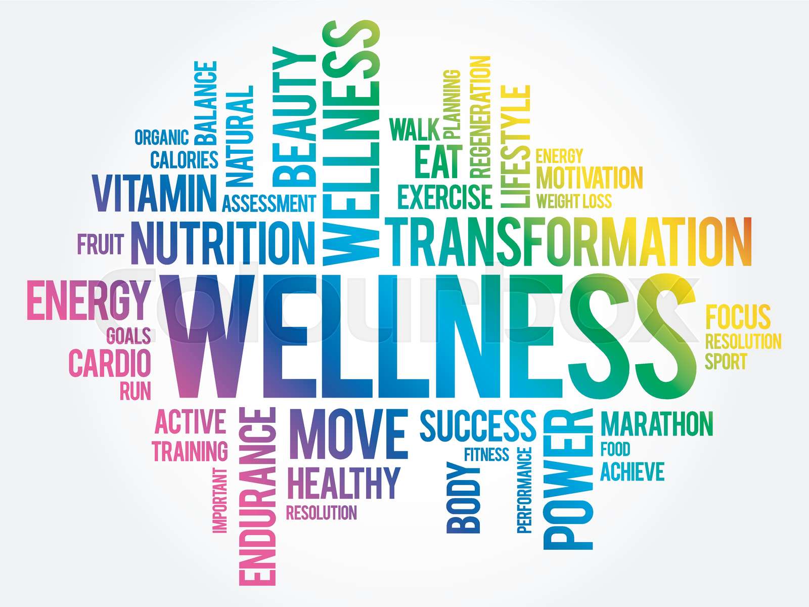 WELLNESS word cloud, fitness | Stock vector | Colourbox