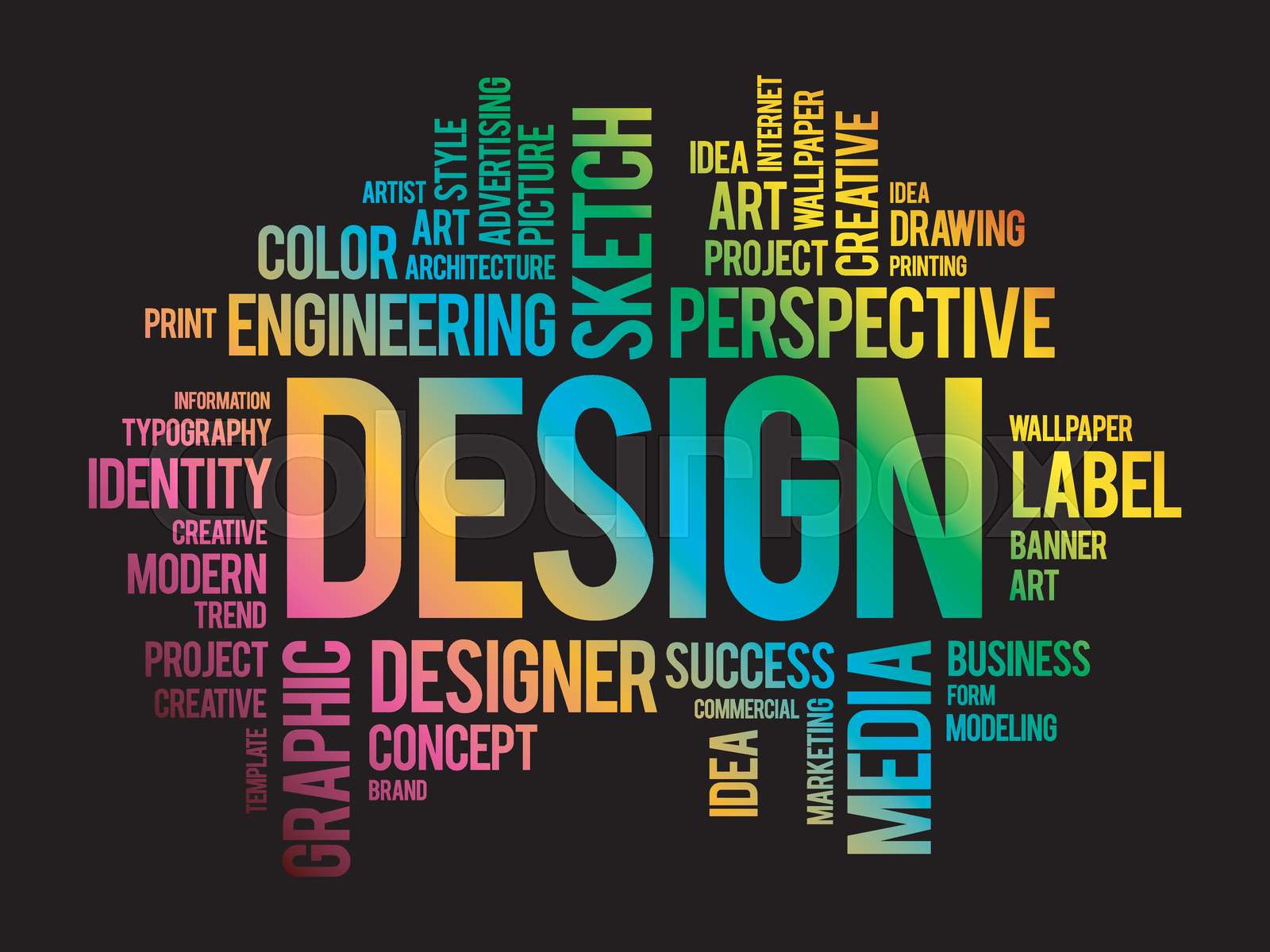 DESIGN word cloud collage | Stock vector | Colourbox