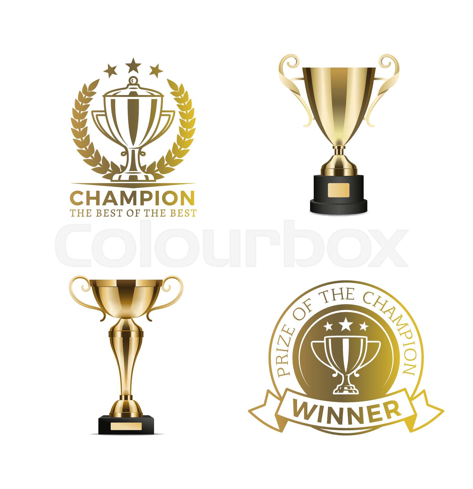 Gold Shiny Rewards for Winners and Champions Set | Stock vector | Colourbox