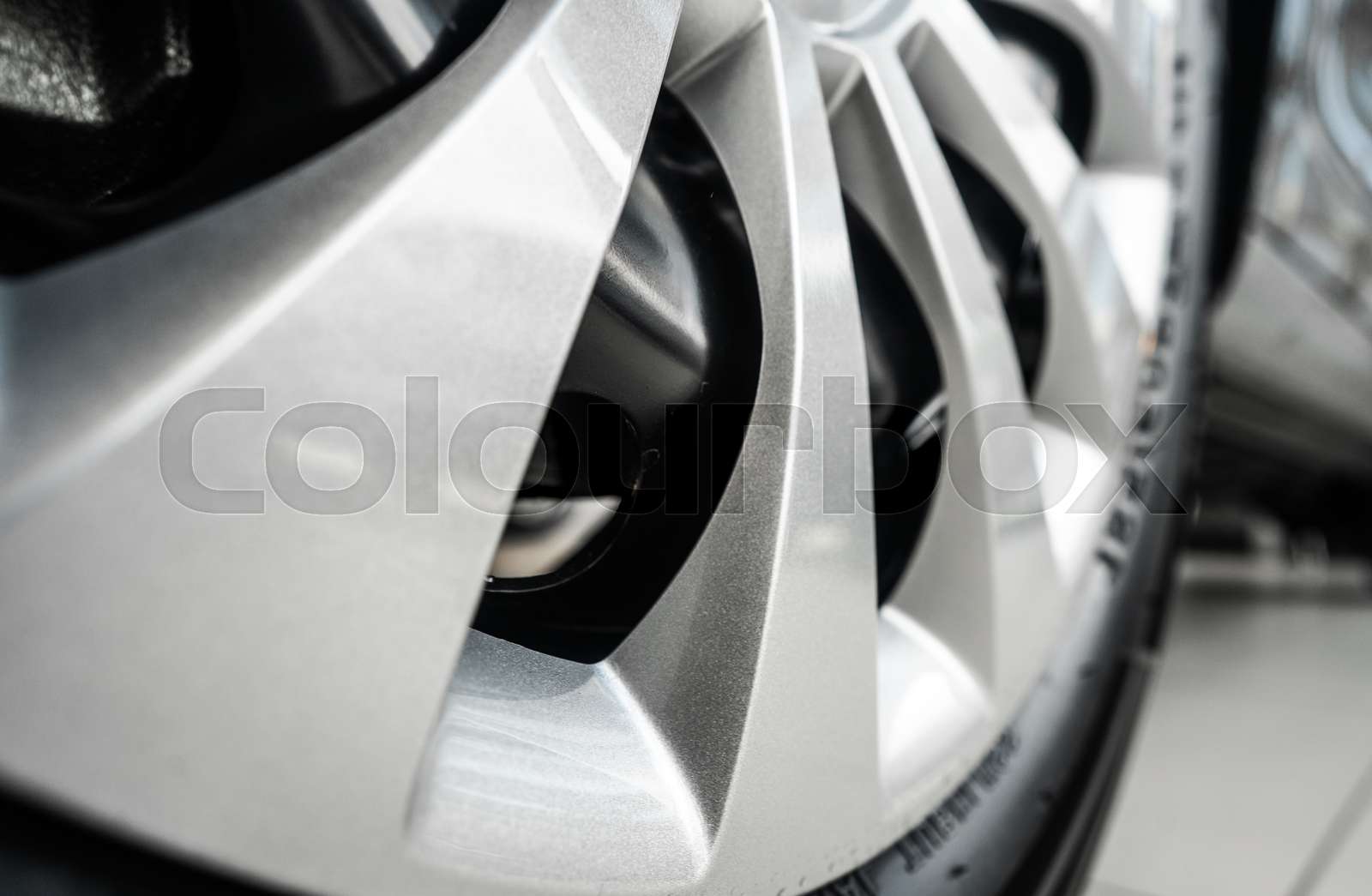 wheel of a modern car from a close angle | Stock image | Colourbox