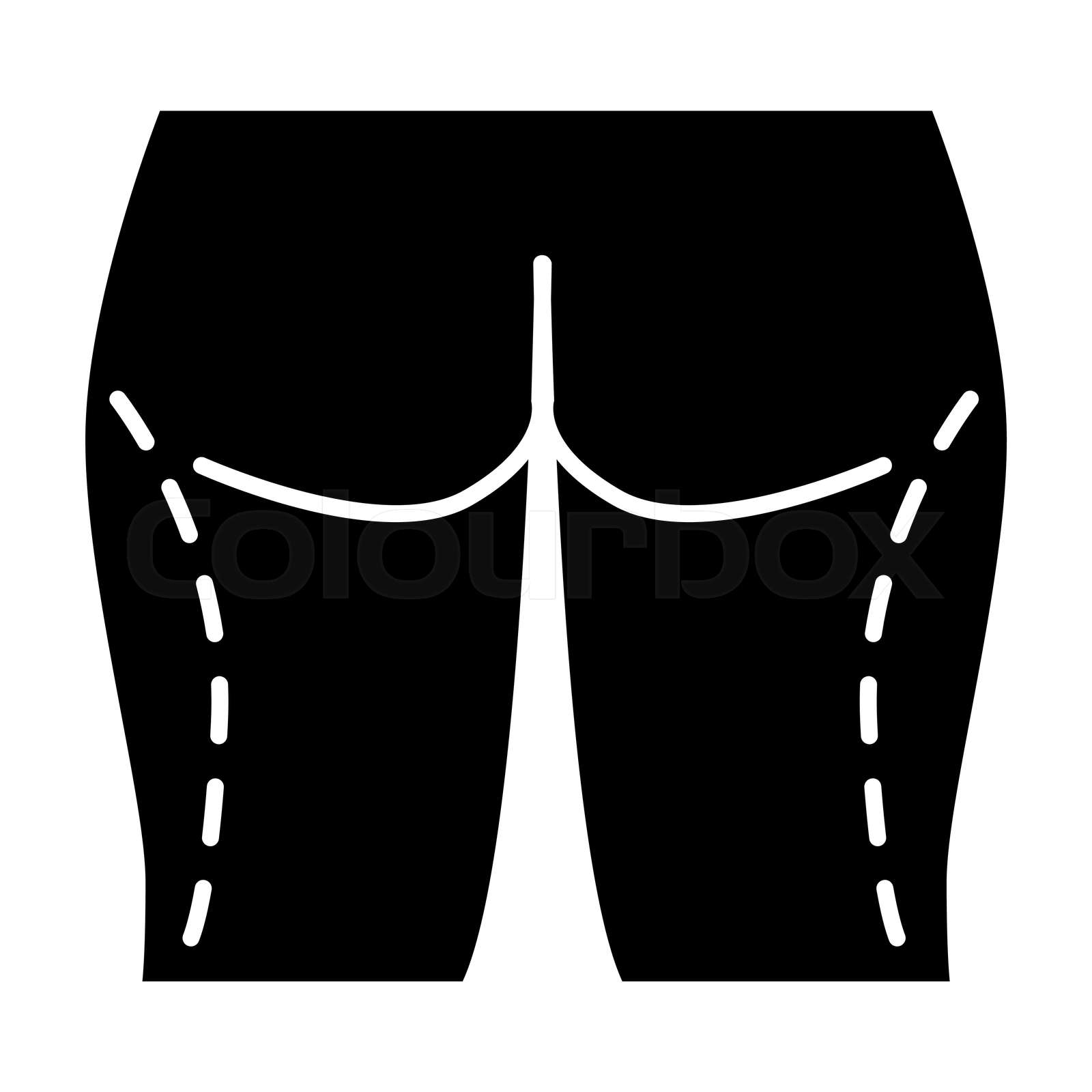 Thigh lift surgery solid icon. Woman hips vector illustration isolated ...