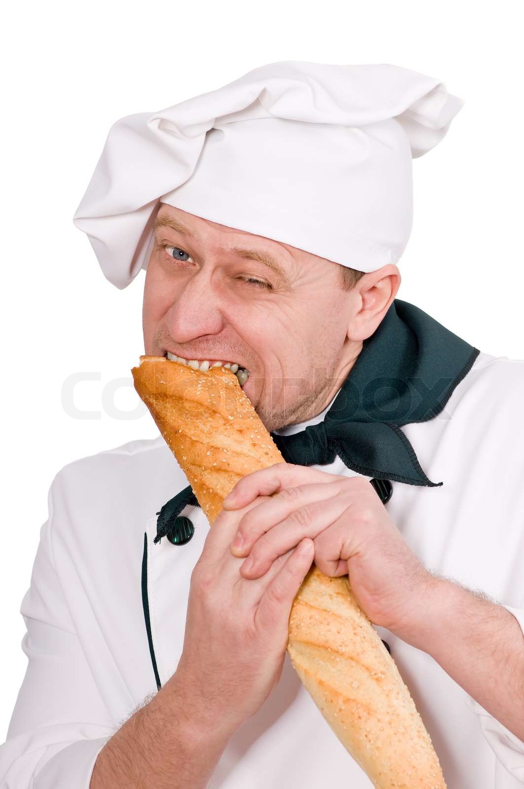 funny chef with loaf | Stock image | Colourbox