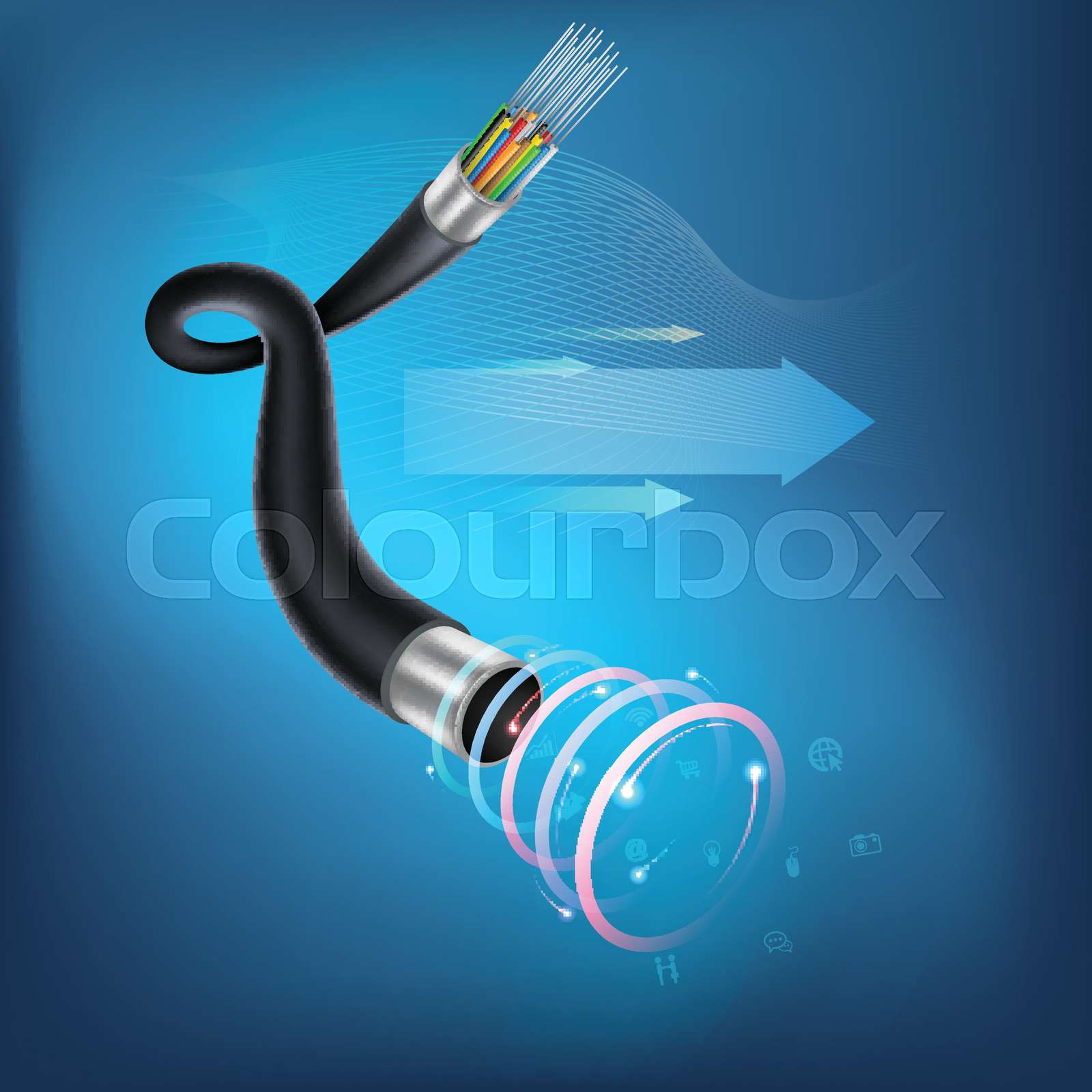 Fiber optic cable | Stock vector | Colourbox