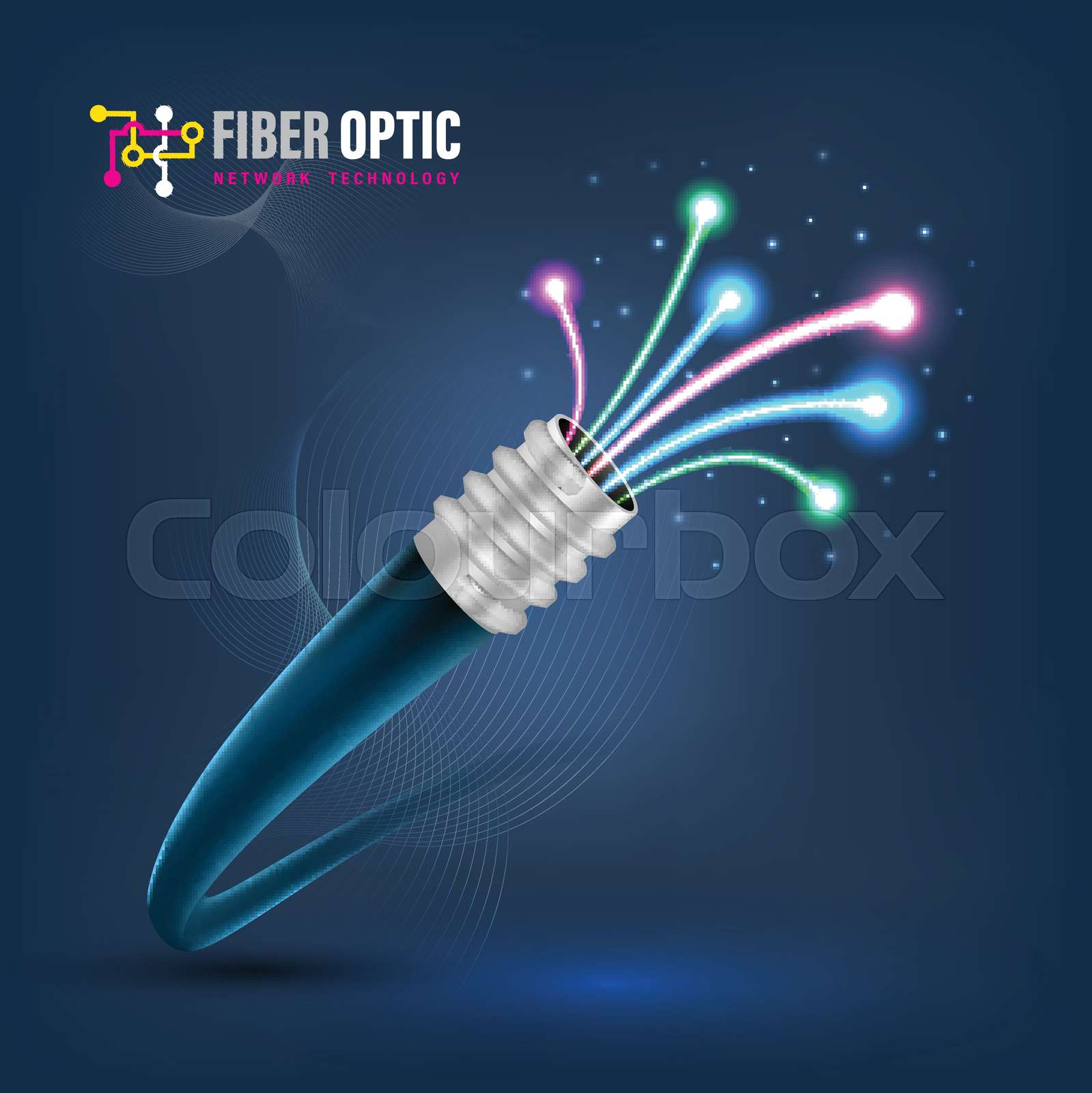 Fiber optic cable | Stock vector | Colourbox