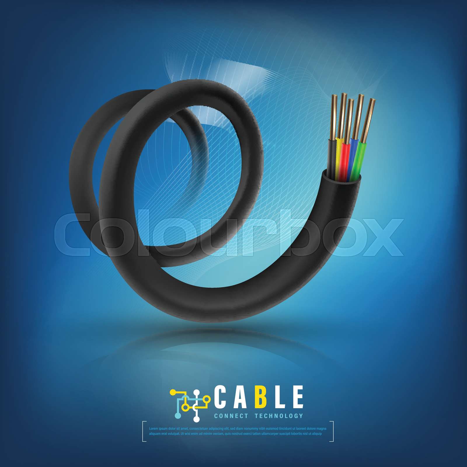Fiber optic cable | Stock vector | Colourbox