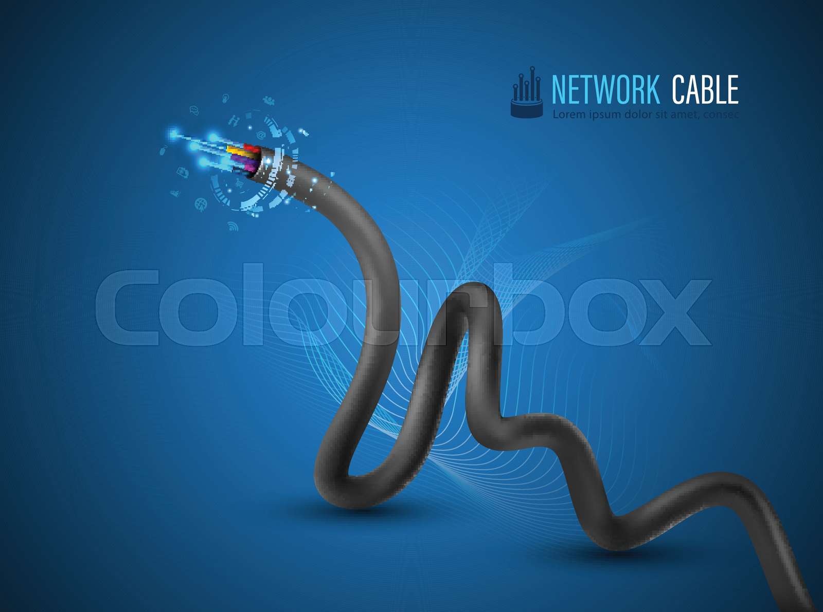 Fiber optic cable | Stock vector | Colourbox
