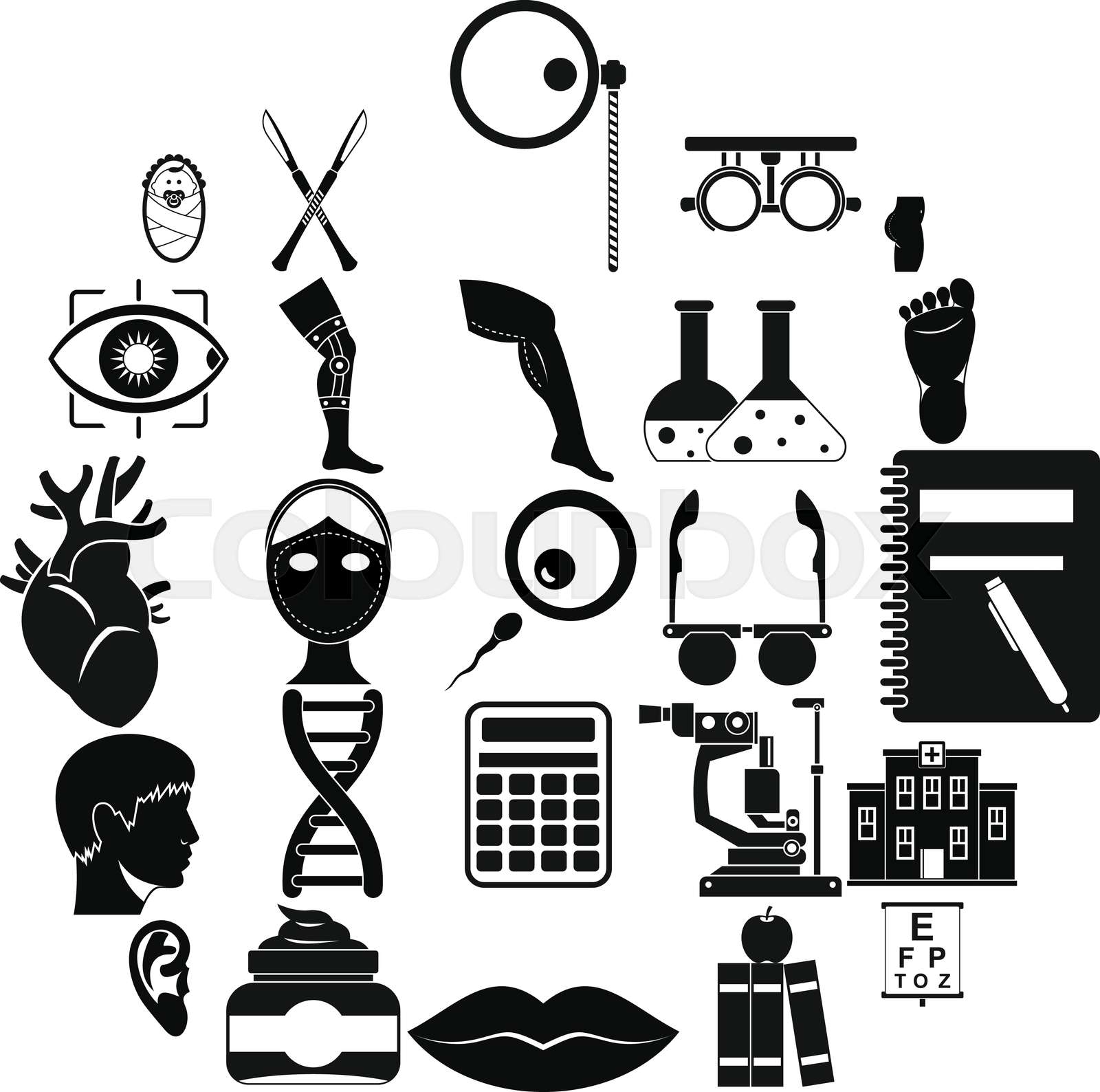 Assay icons set, simple style | Stock vector | Colourbox