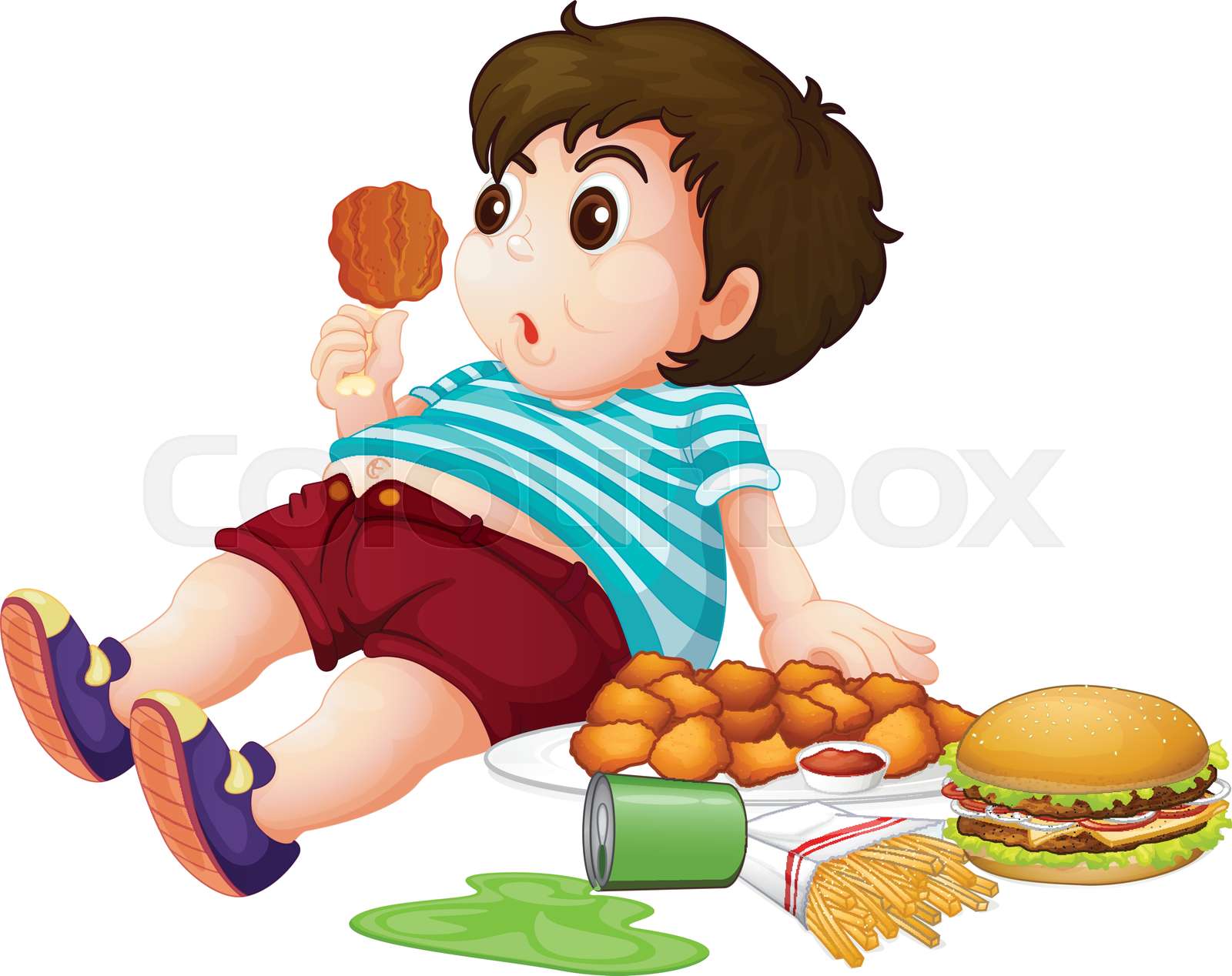 Kids Eating Junk Food Clipart