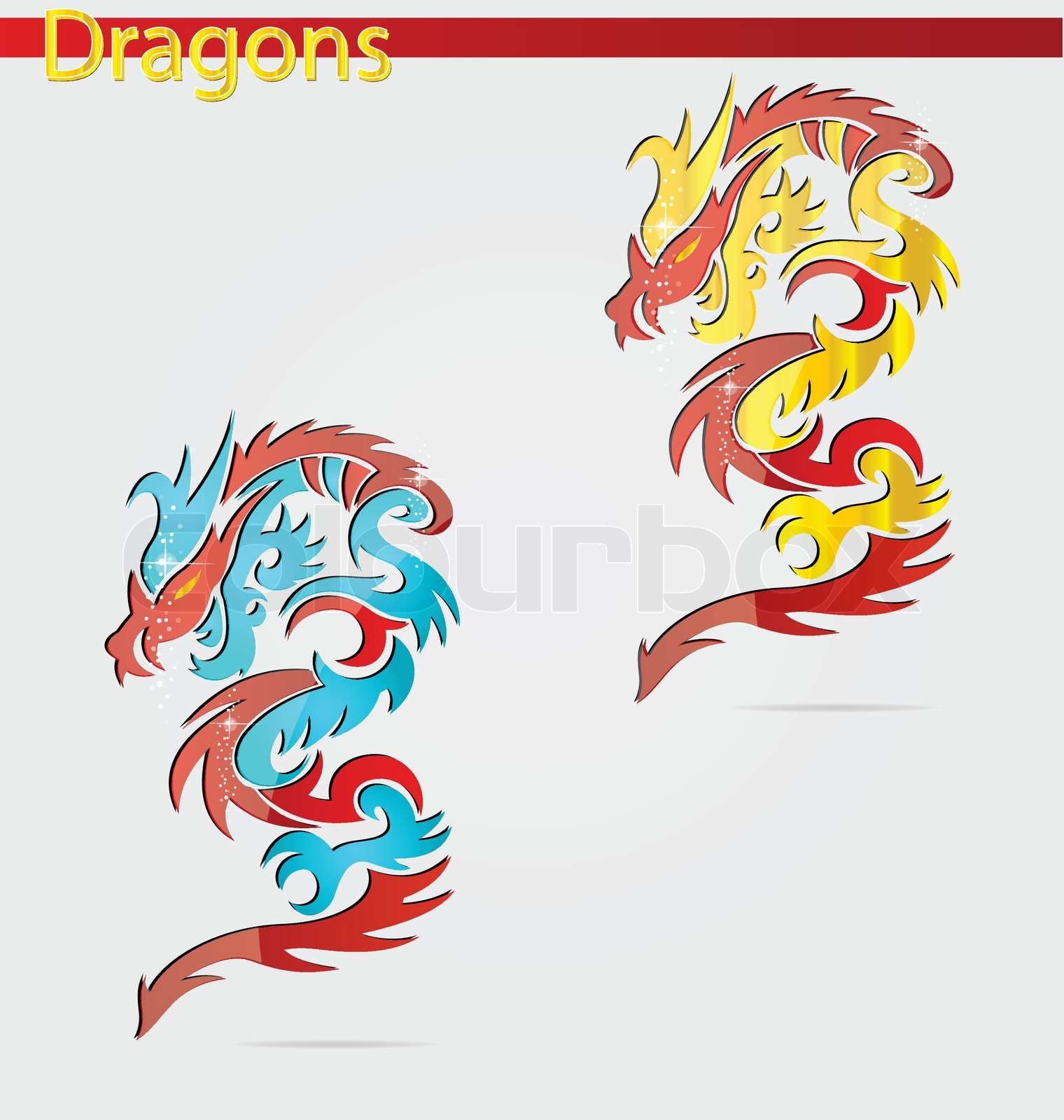 shiny and elegance religion dragon symbols | Stock vector | Colourbox