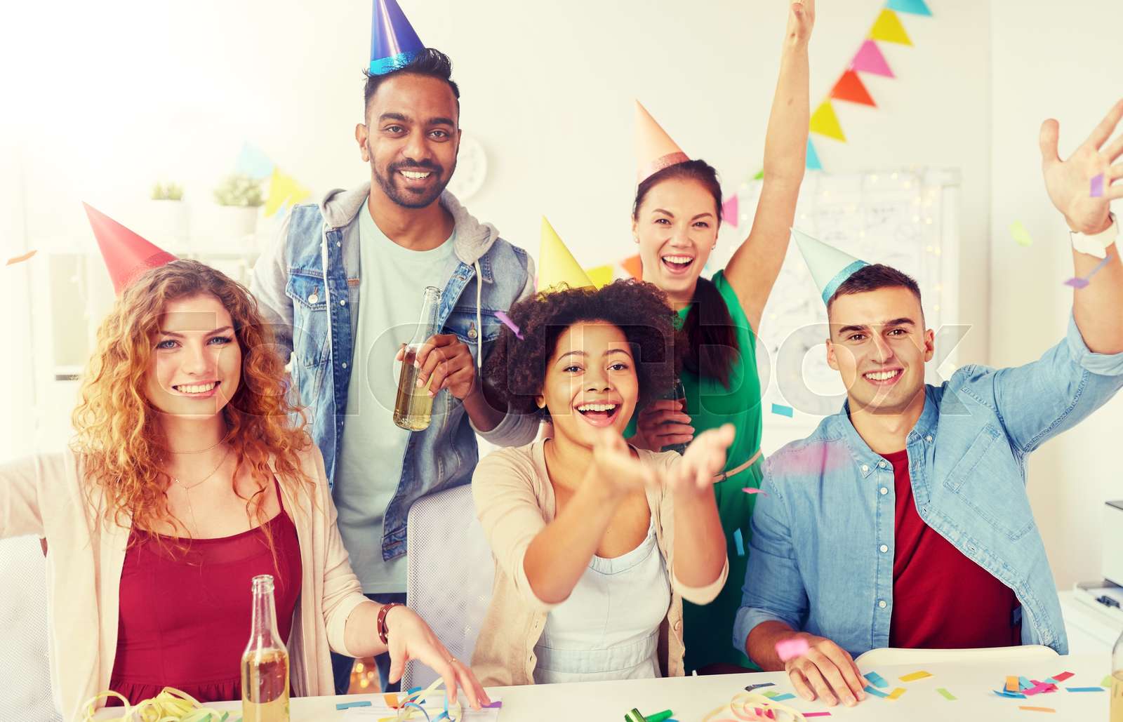 happy team having fun at office party | Stock image | Colourbox