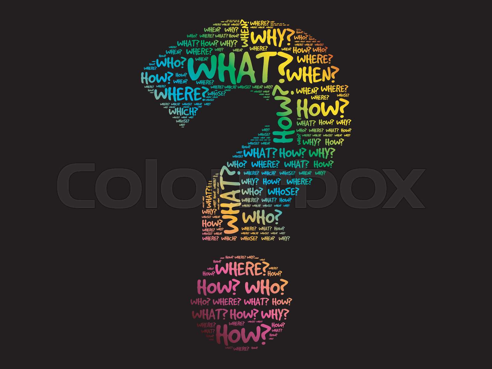 Question mark, word cloud background | Stock vector | Colourbox