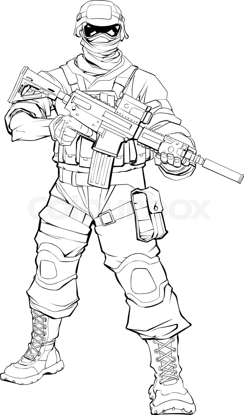 Soldier Line Art | Stock vector | Colourbox