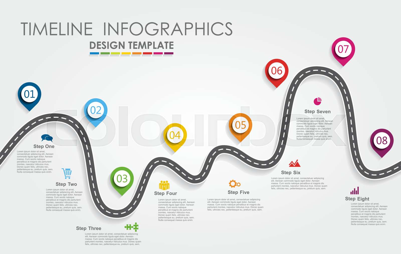 Navigation roadmap infographic timeline concept with place for your ...