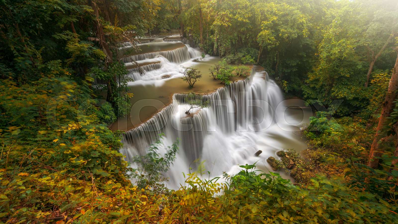 Beautiful waterfall in deep forest | Stock image | Colourbox