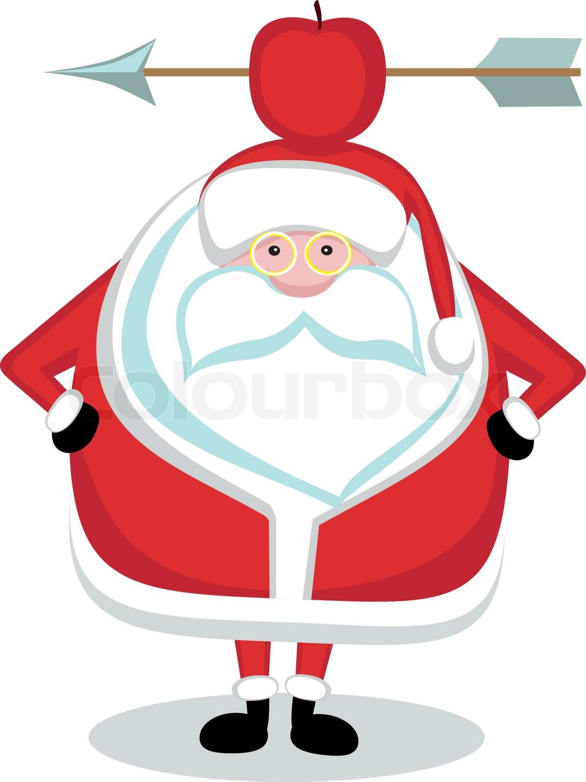 Santa With Apple and Arrow on Head | Stock vector | Colourbox