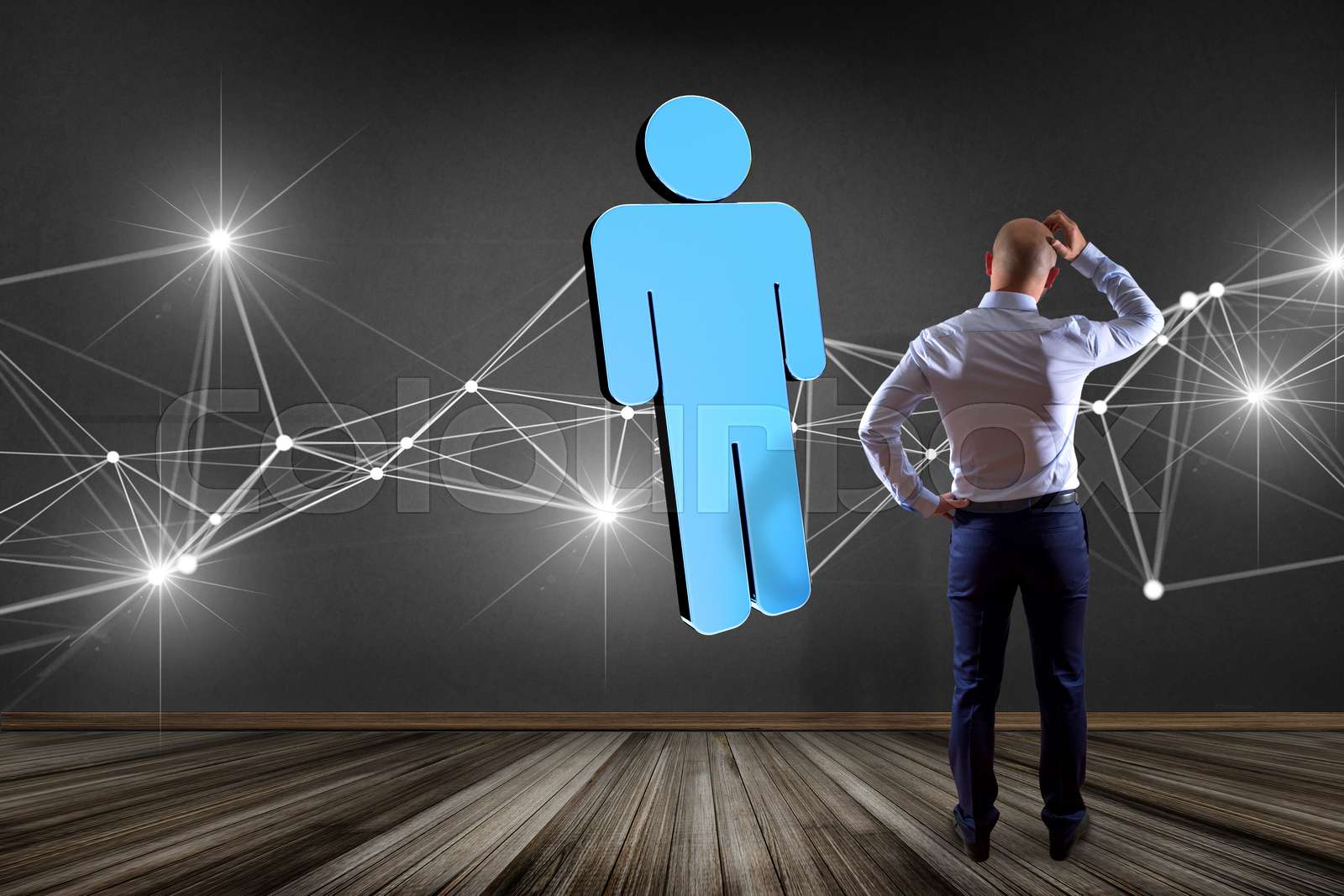 Network connection with people linked each other - 3D rendering | Stock ...