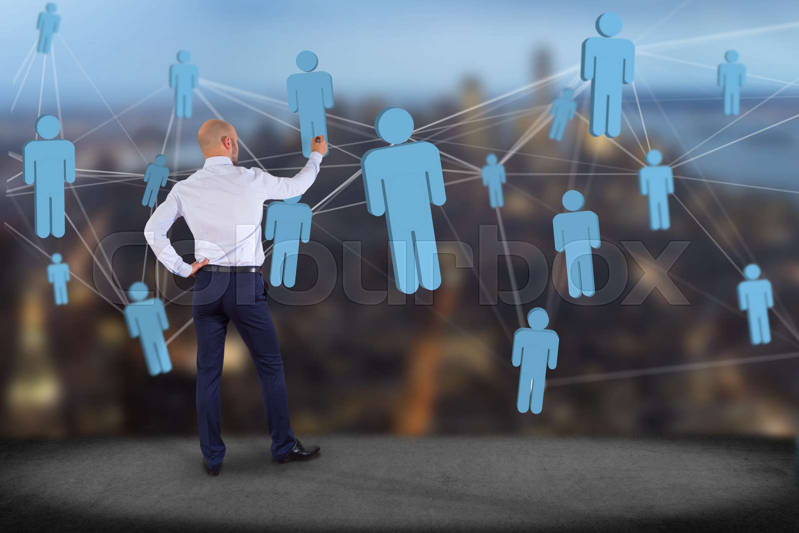Network connection with people linked each other - Business and ...