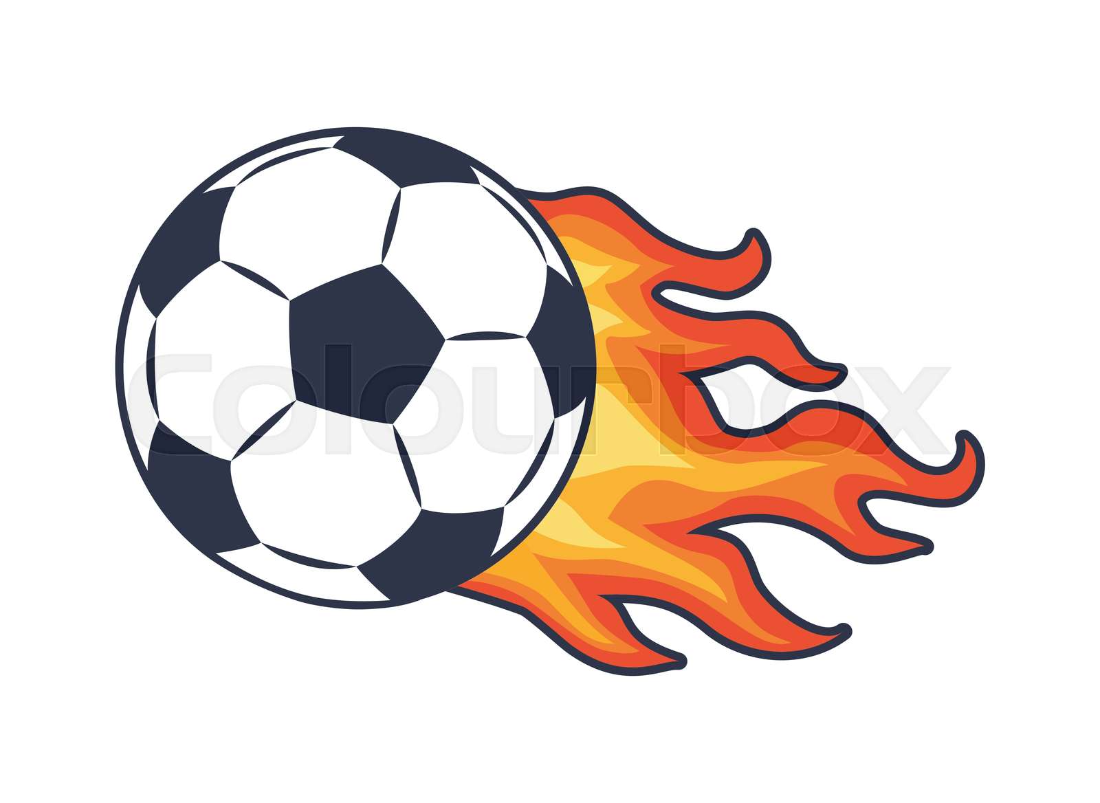 Soccer Ball and Fire Trace Vector Illustration | Stock vector | Colourbox