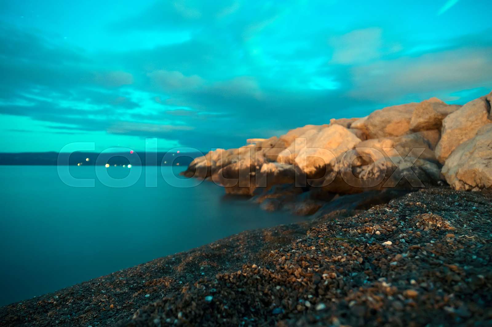 Beautiful rocky beach near the ocean. | Stock image | Colourbox