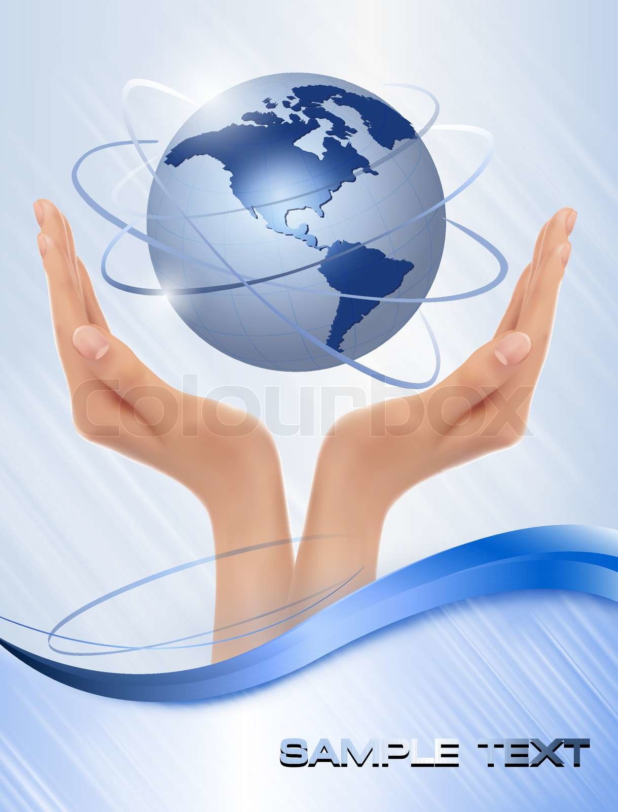 Background With Hands Holding Globe Vector Stock Vector Colourbox