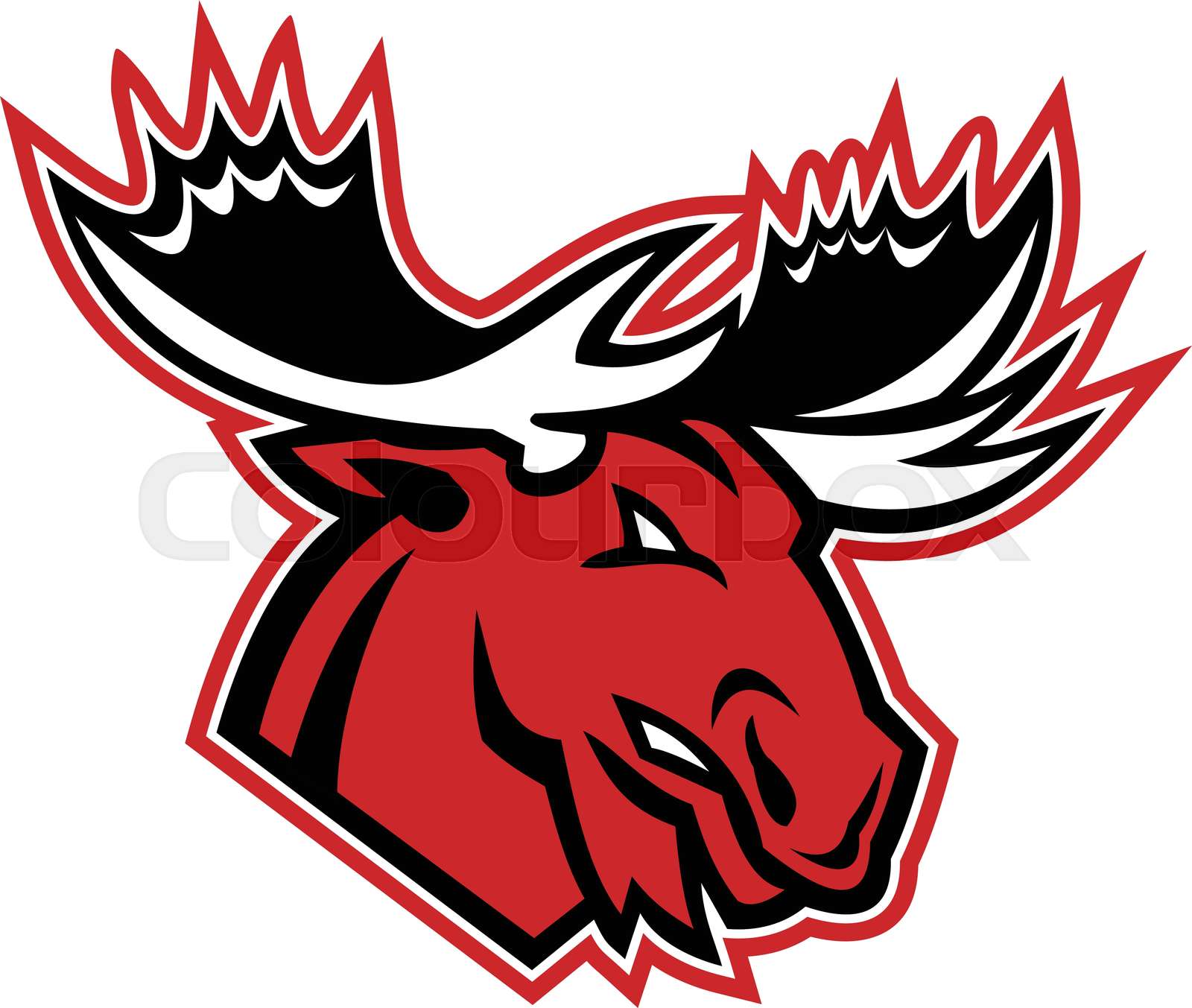 moose-head-ANGRY-1-MASCOT | Stock vector | Colourbox