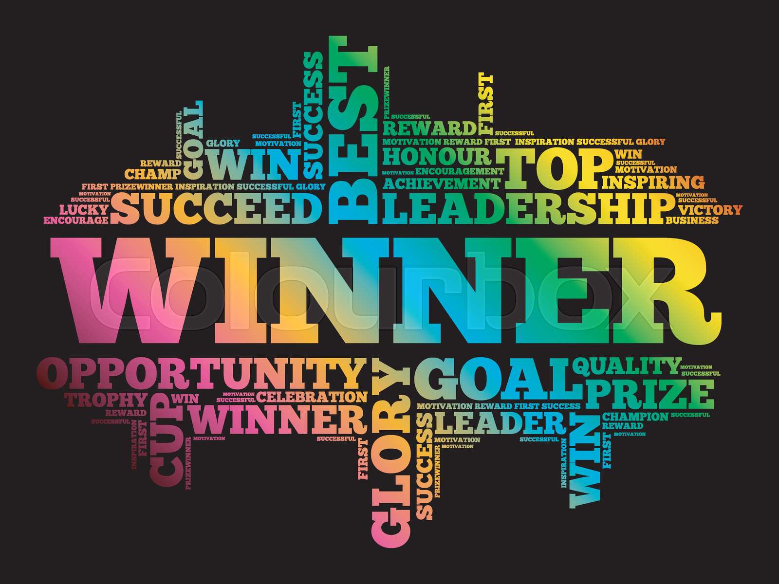 WINNER word cloud collage | Stock vector | Colourbox