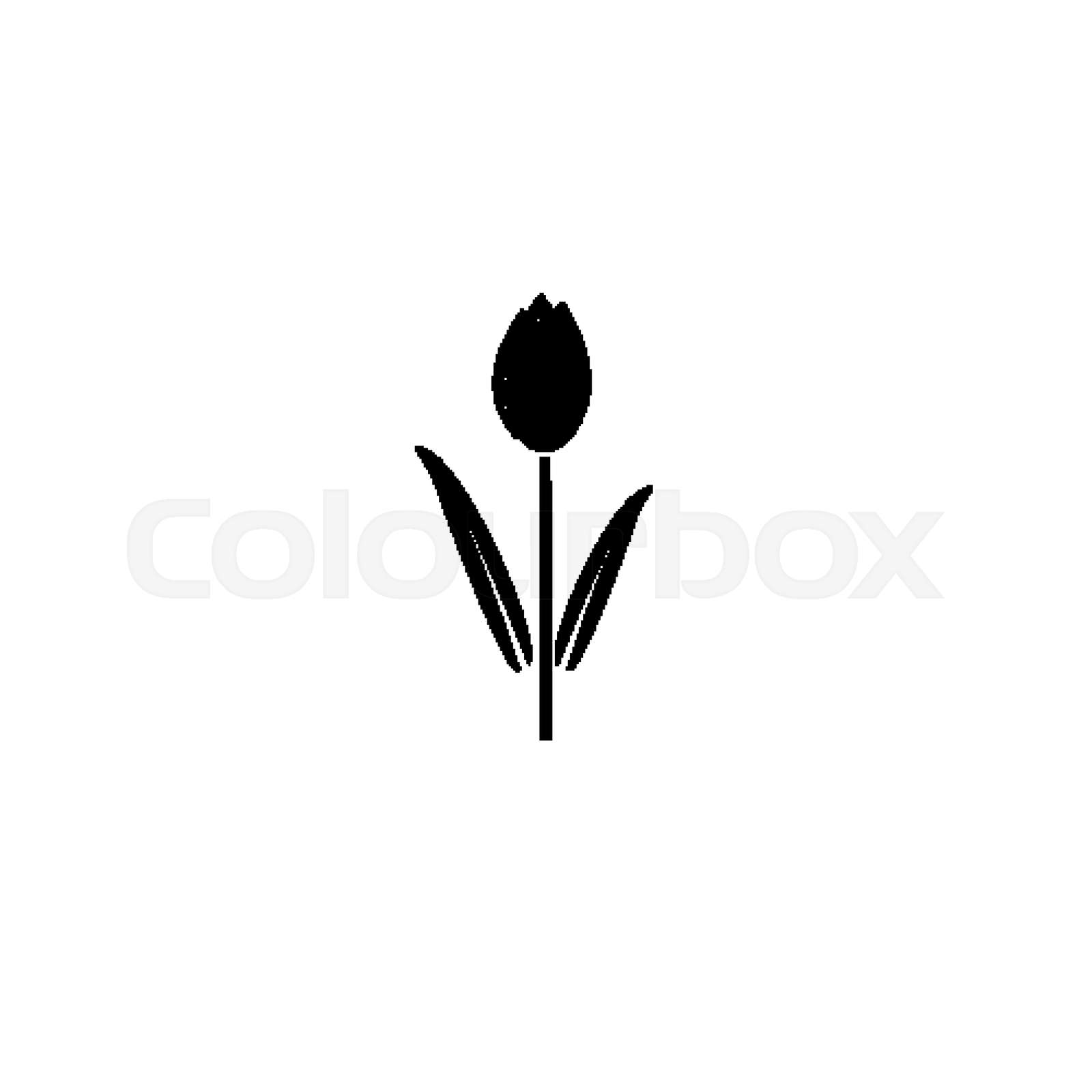 Simple black flower icon. Herbal blossom black glyph. | Stock vector ...
