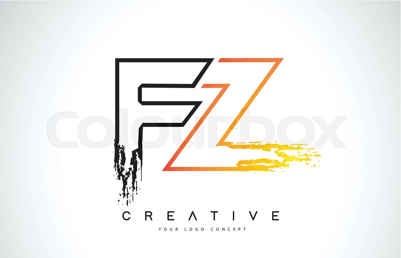FZ Creative Modern Logo Design with Orange and Black Colors. Monogram ...