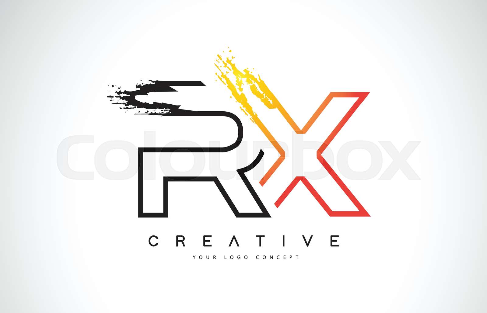 RX Creative Modern Logo Design with Orange and Black Colors. Monogram ...