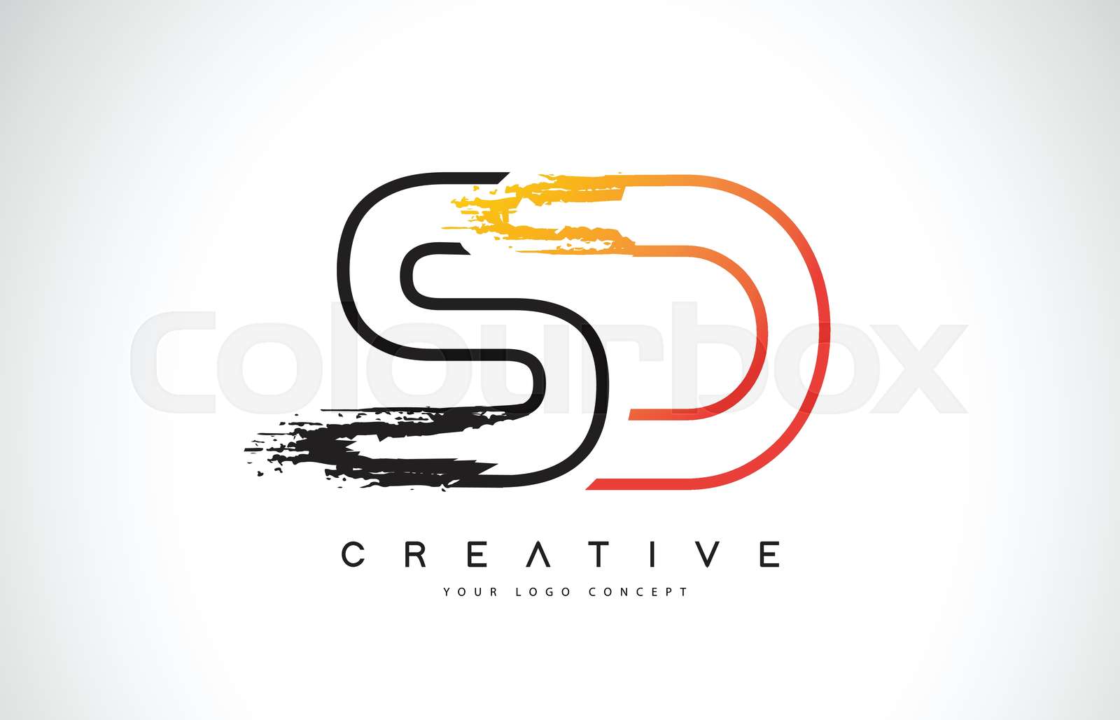 SD Creative Modern Logo Design with Orange and Black Colors. Monogram ...