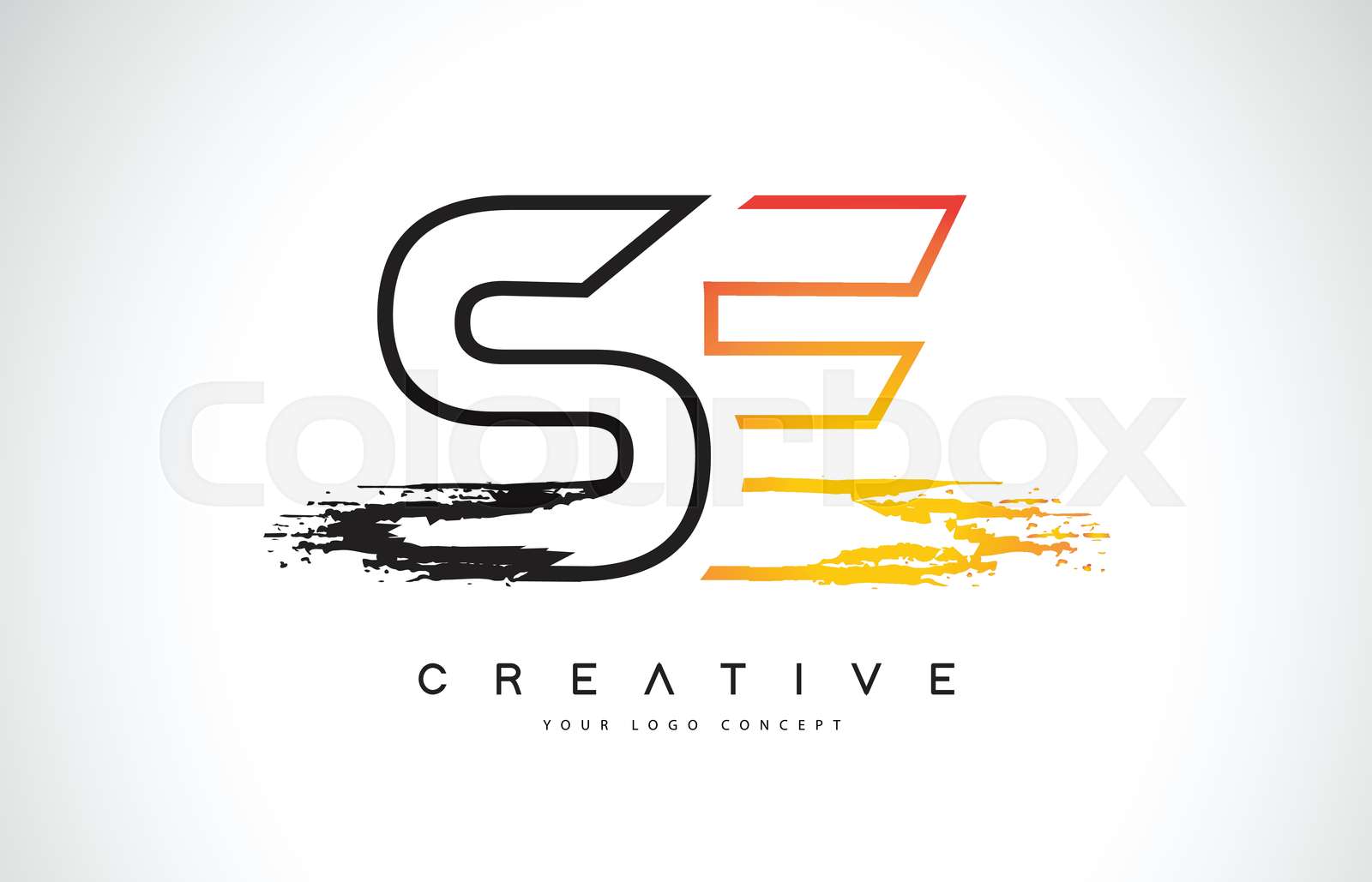 SE Creative Modern Logo Design with Orange and Black Colors. Monogram ...